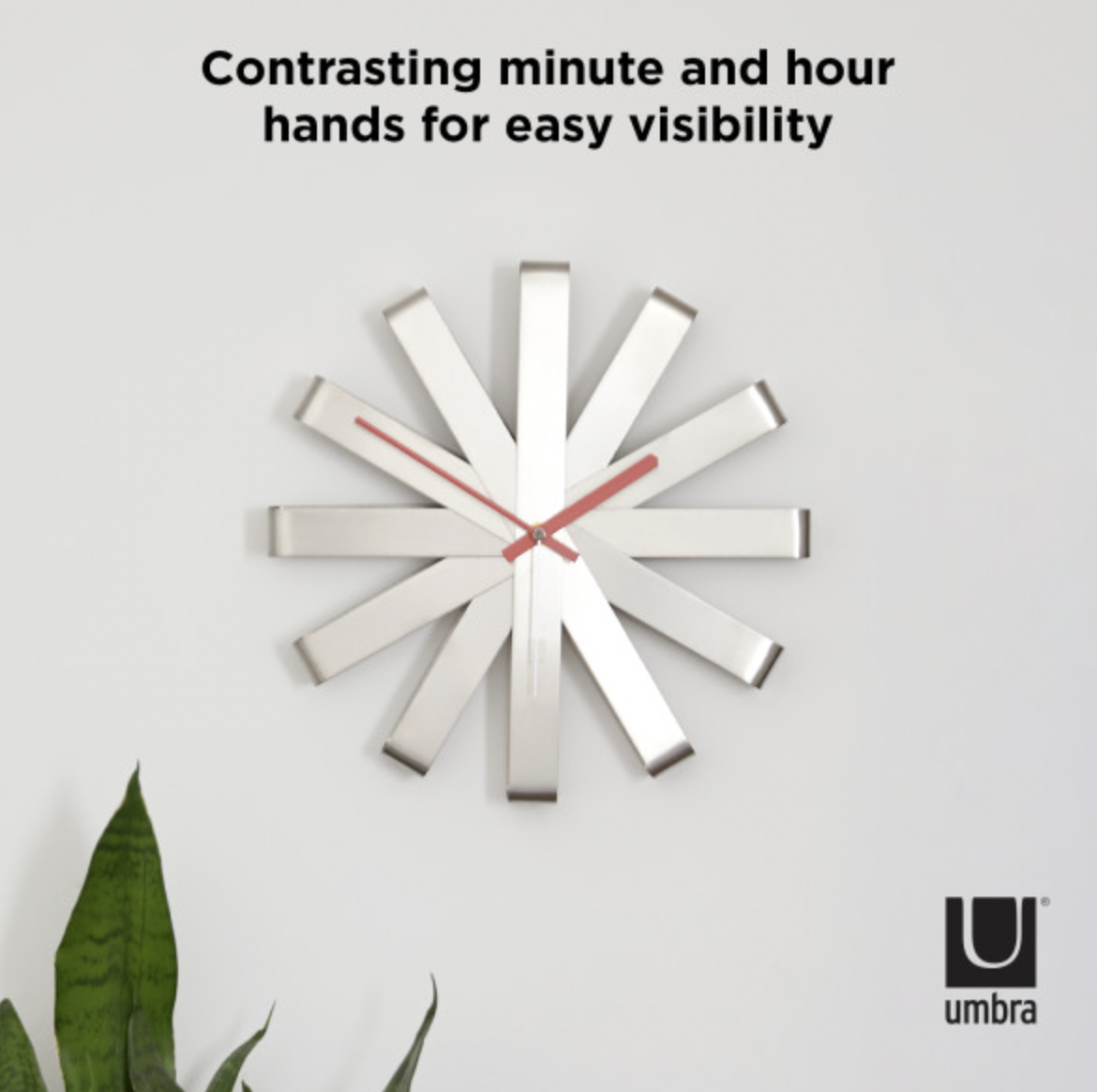 Ribbon Wall Clock - Steel, Umbra Home Accents | HipVan