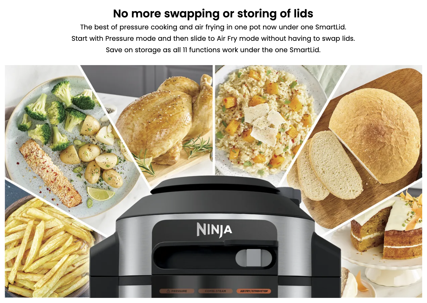 Ninja Foodi Smart 11-in-1 Multi Cooker with SmartLid OL550, Ninja Multi ...