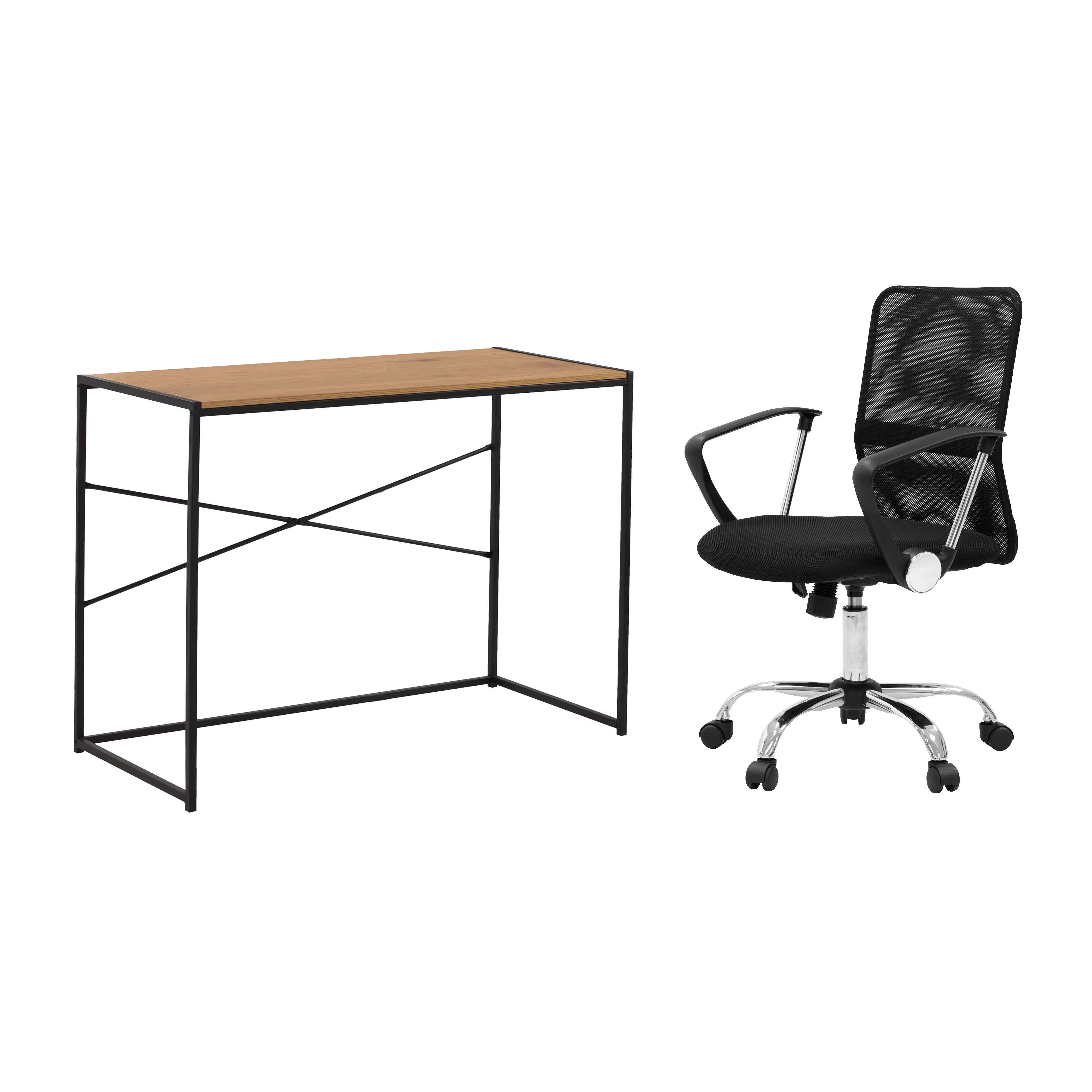 Bradford Study Console Table 1m - Black, Oak, HV Basic Study Tables ...