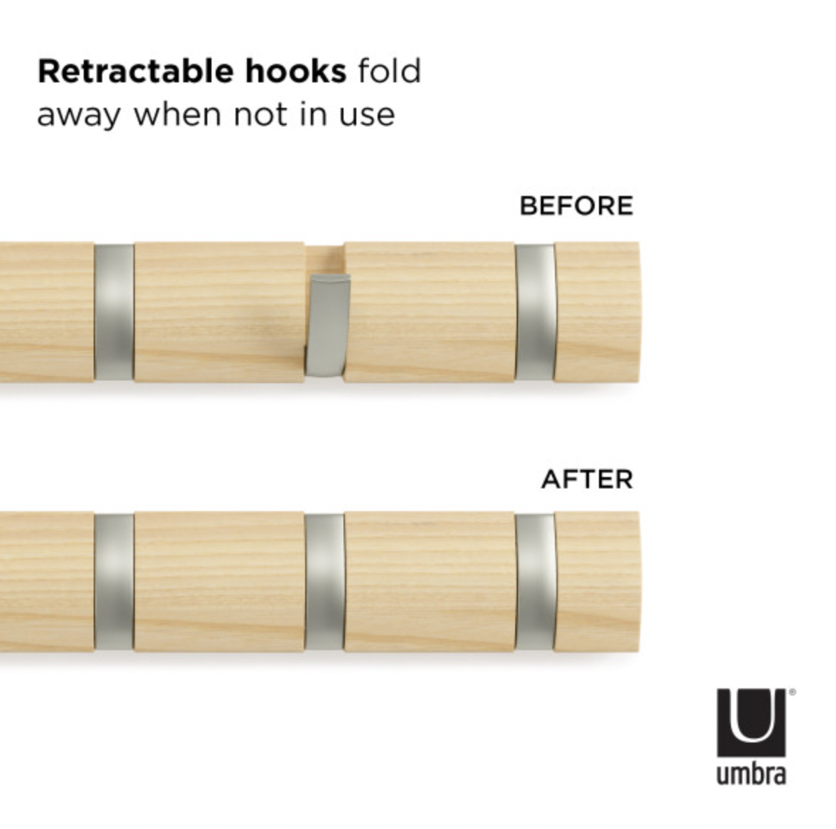 Flip 5 Hook - White, Umbra Home Accents | HipVan