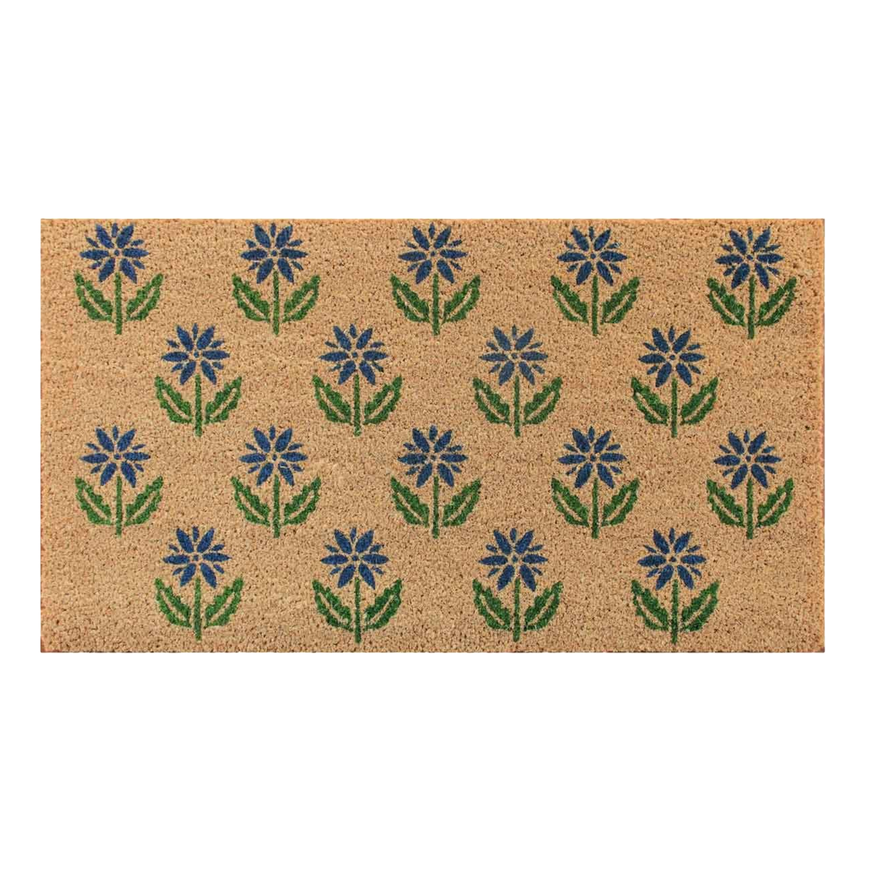Blue Daisy Coir Door Mat, Coir Door Mats by HipVan | HipVan