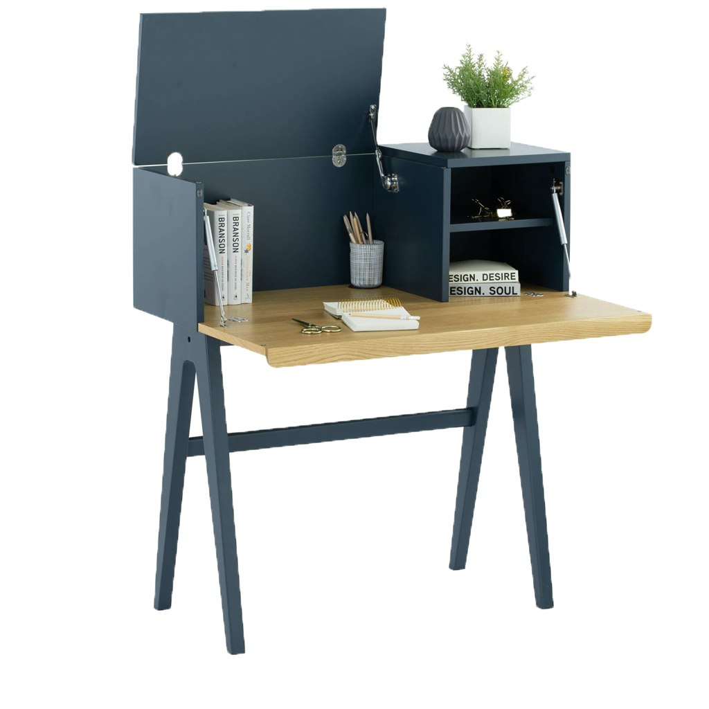 Valen Study Table 0.9m - Space Blue, HV Modern Study Tables & Office ...