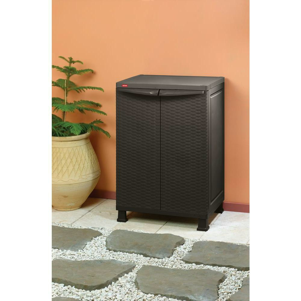 Rattan Wall and Base with Legs - Dark Brown, Keter Outdoor Furniture ...