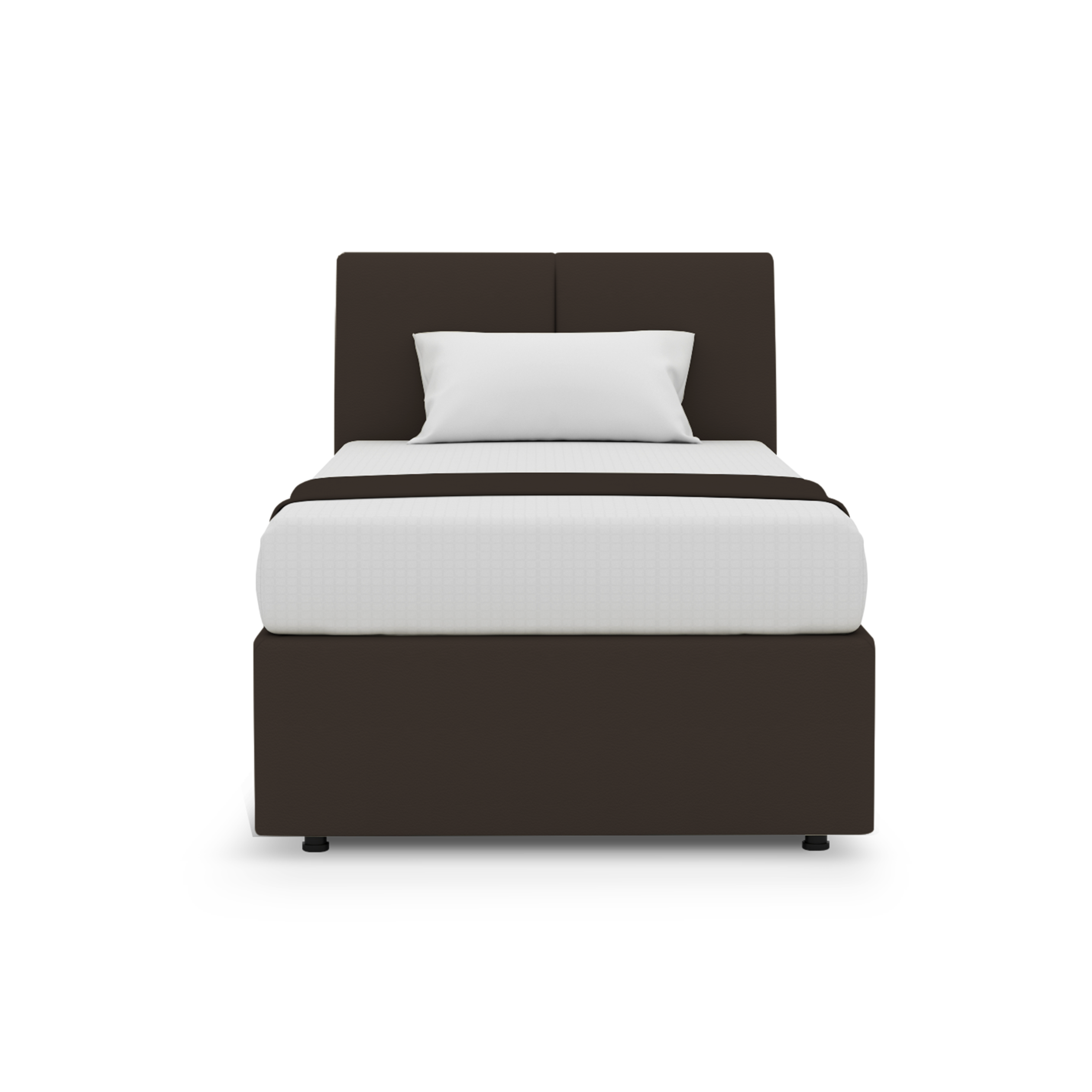 Excel Super Single Trundle Bed - Dark Brown (Faux Leather), Maxcoil ...