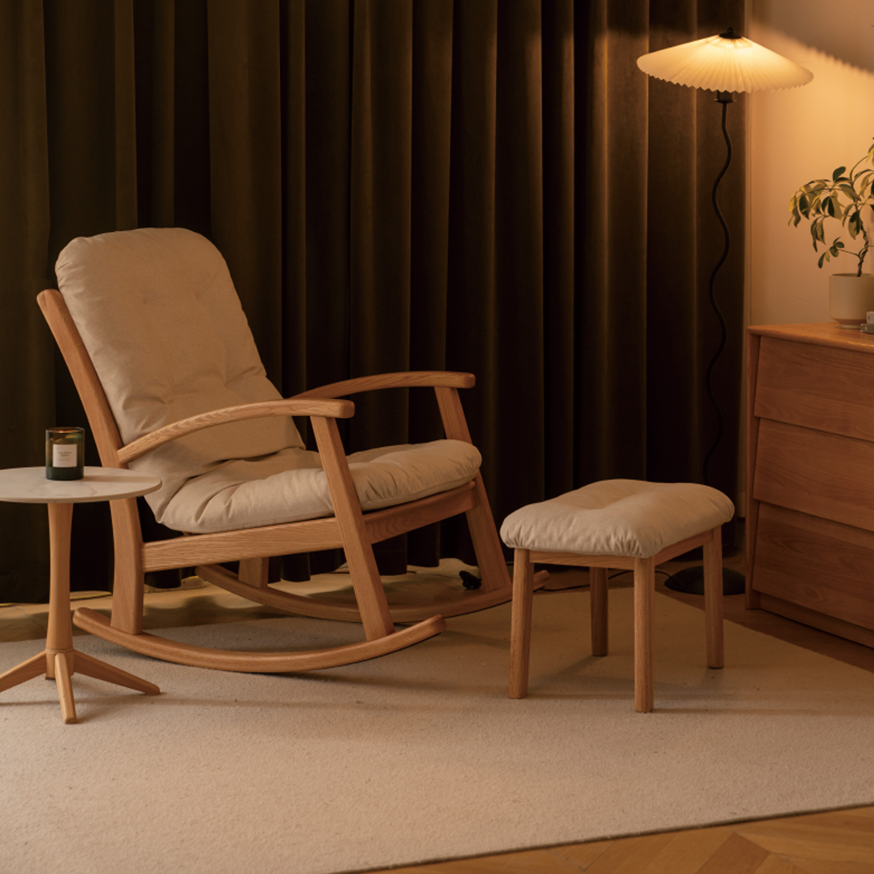 Kusa Rocking Lounge Chair with Ottoman, Small Sofas by HipVan | HipVan