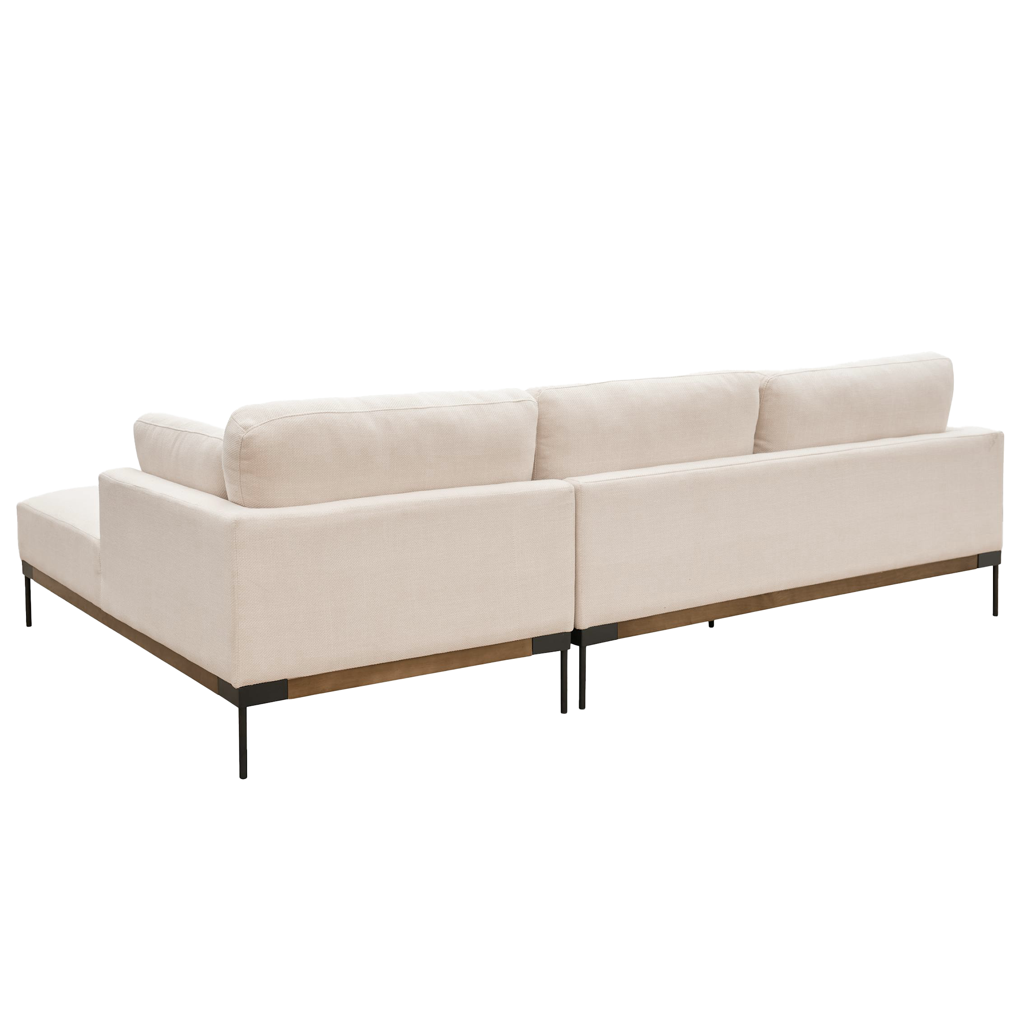 Hudson L-Shaped Sofa - Walnut, Cream Beige, Hudson by HipVan | HipVan