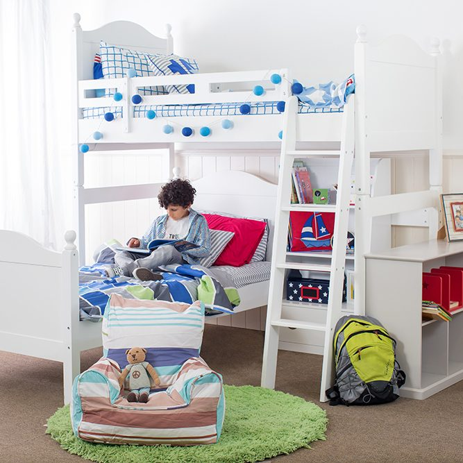 Tommy Single High Loft Bed with Staircase, Piccolo House | HipVan