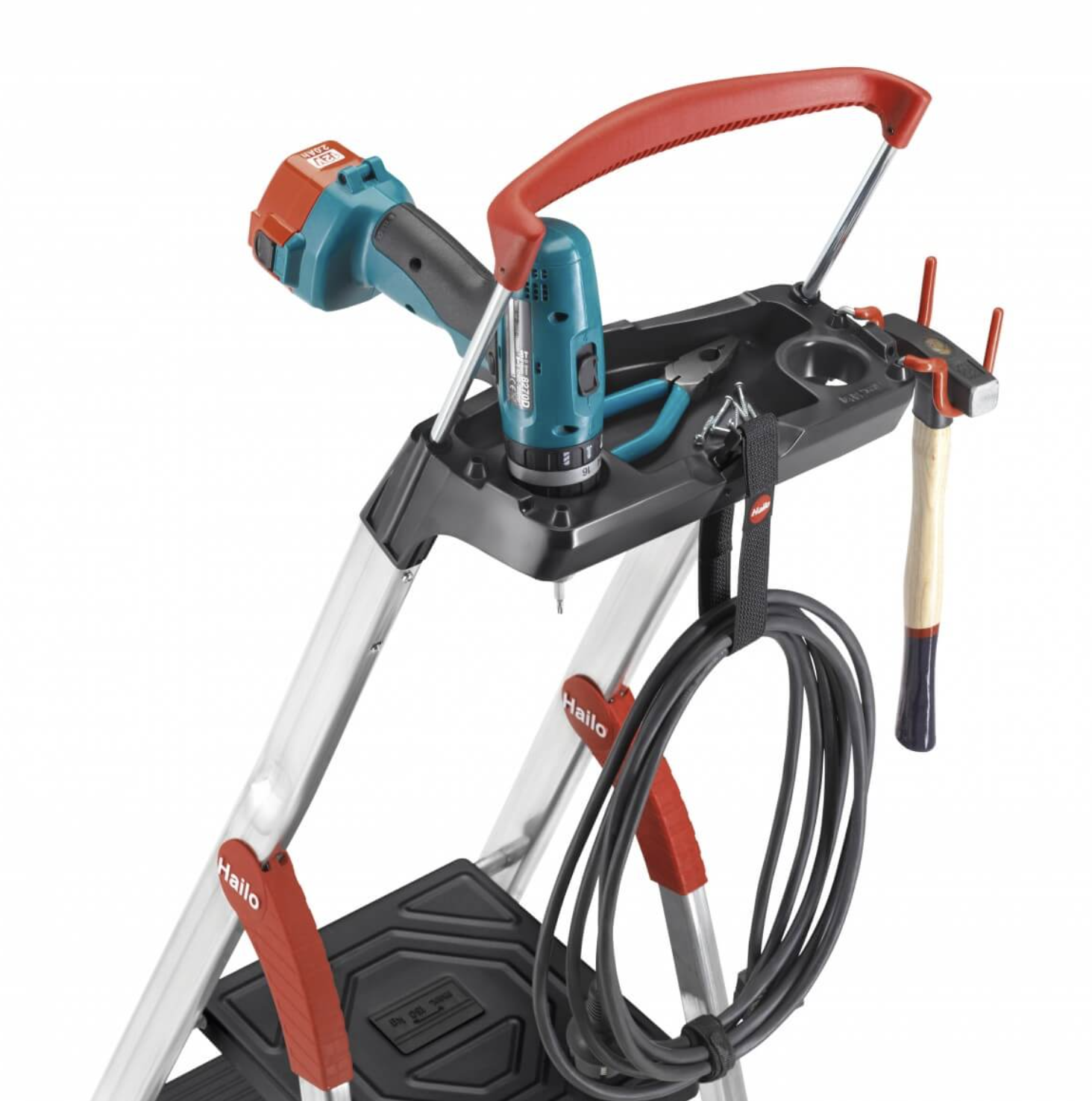 Hailo L100 Aluminium 8 Step Folding Ladder, Hailo | HipVan