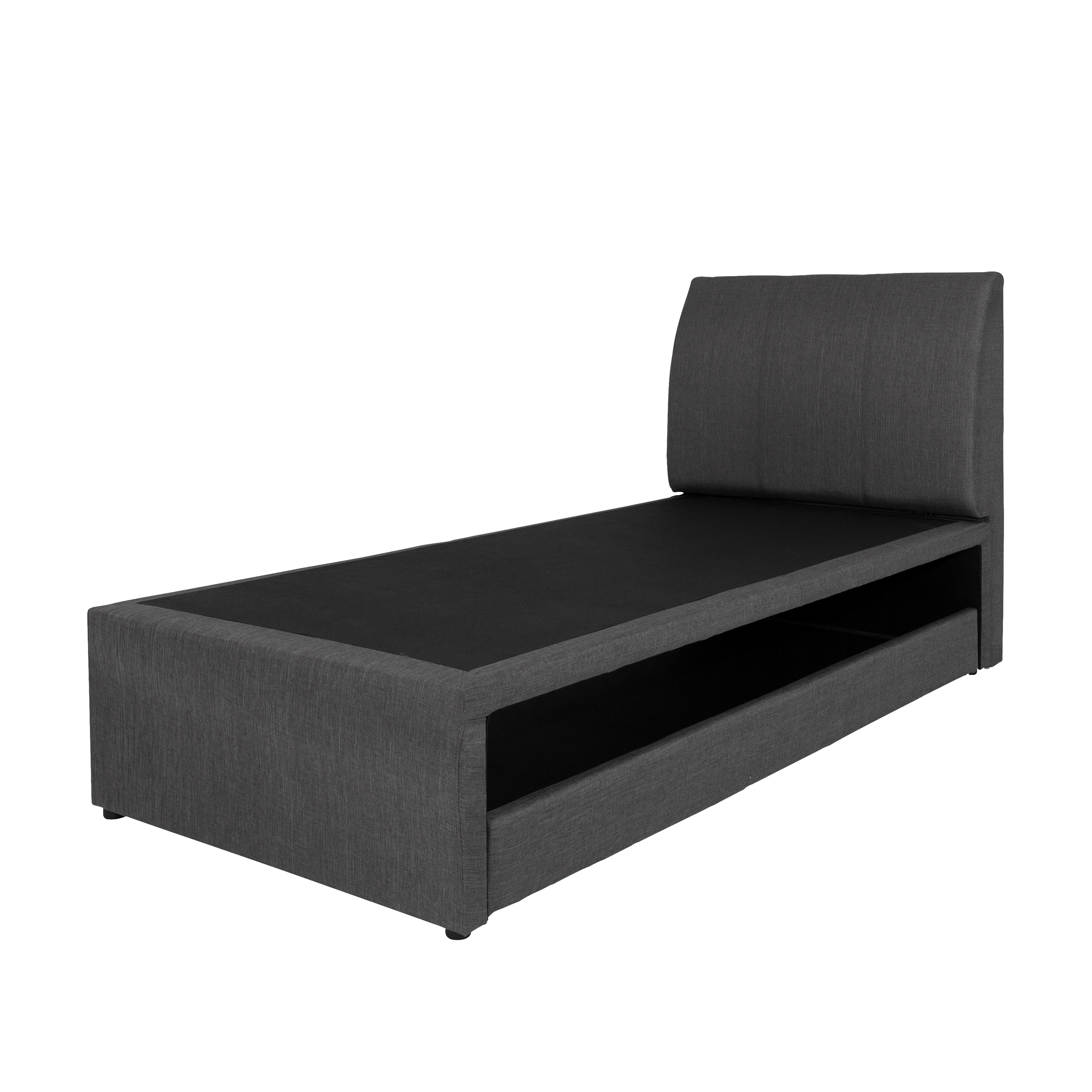 ESSENTIALS Single Trundle Bed - Smoke (Fabric), ESSENTIALS Beds by ...