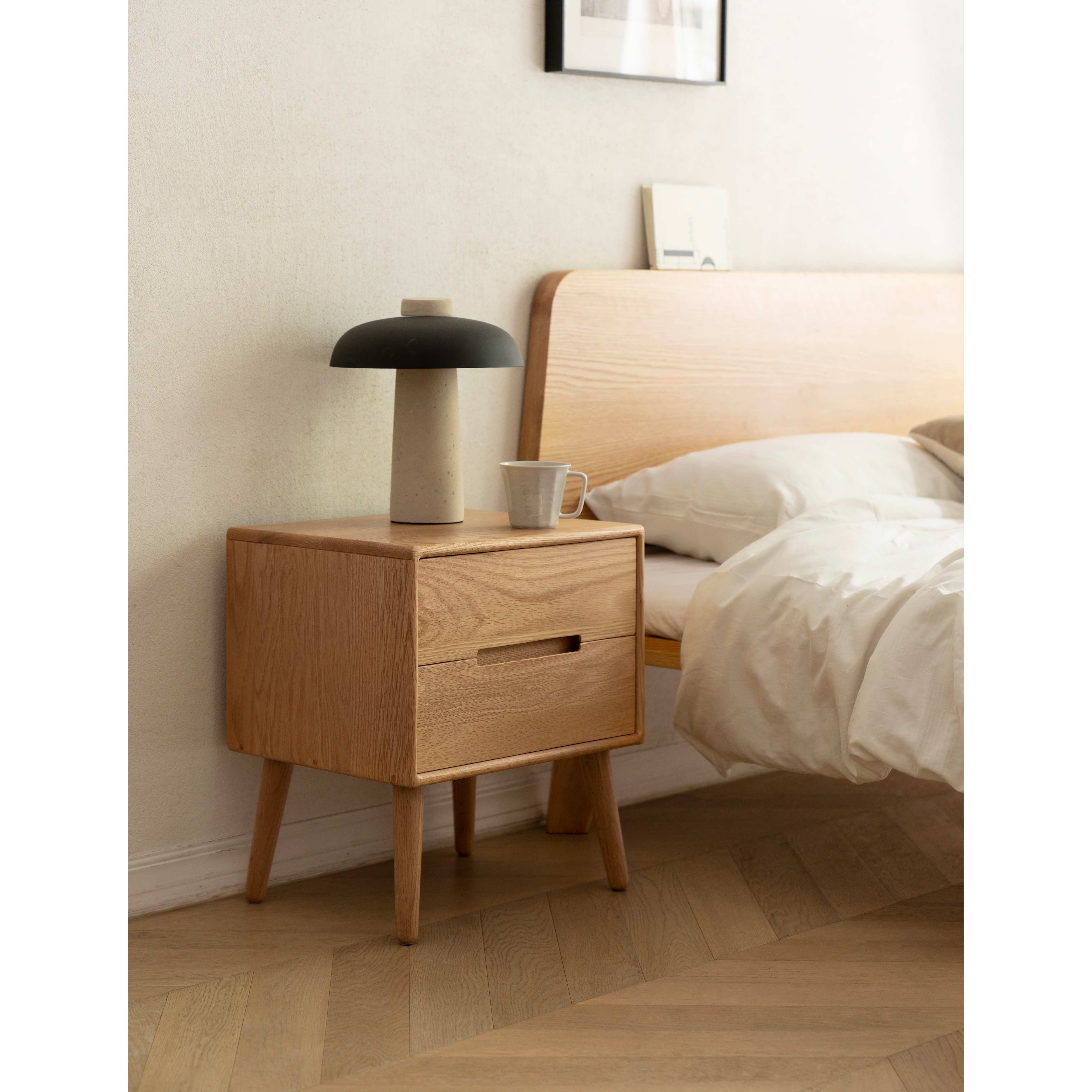 Aiden Bedside Table - Oak, Bedroom Side Tables by HipVan | HipVan