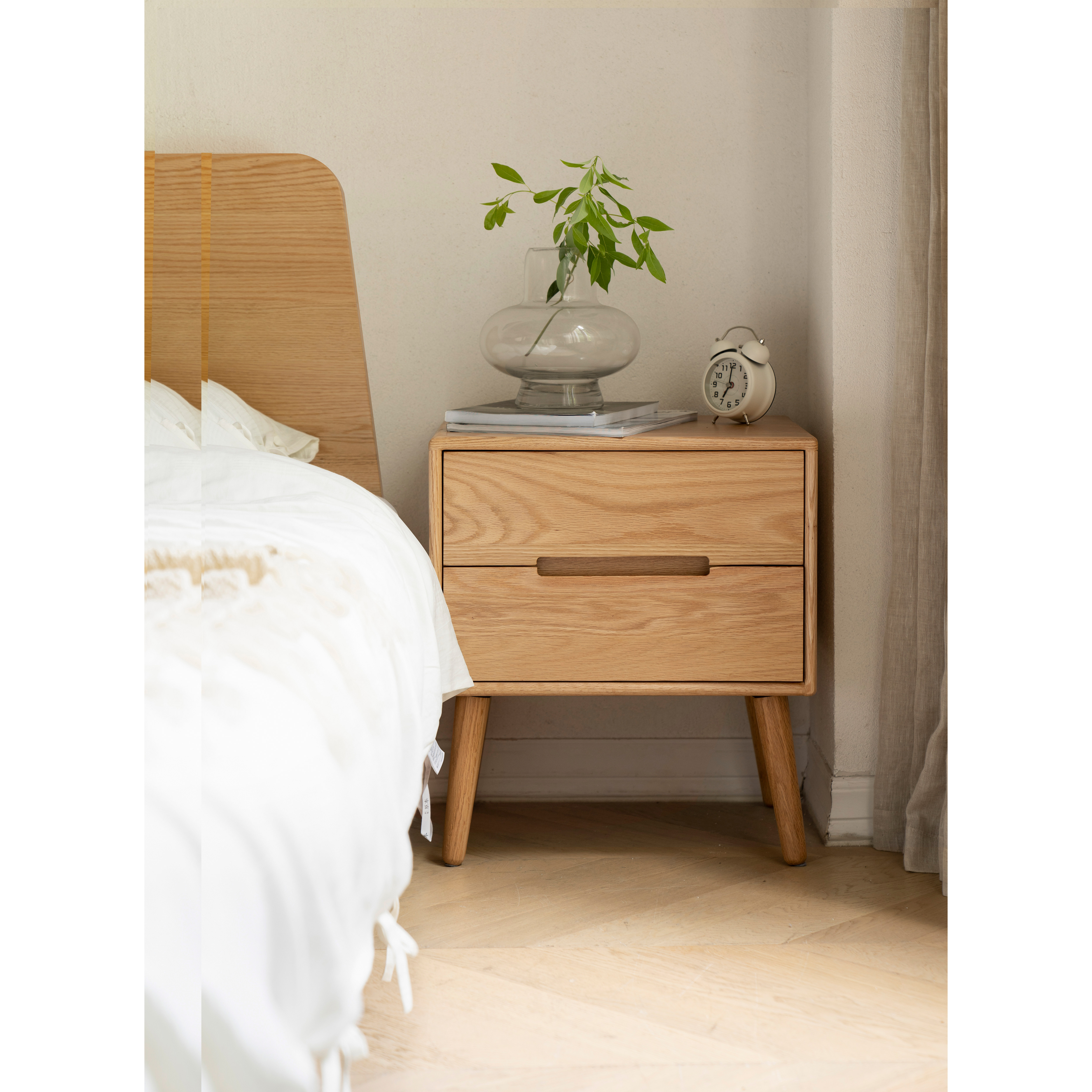 Aiden Bedside Table - Oak, Bedroom Side Tables by HipVan | HipVan
