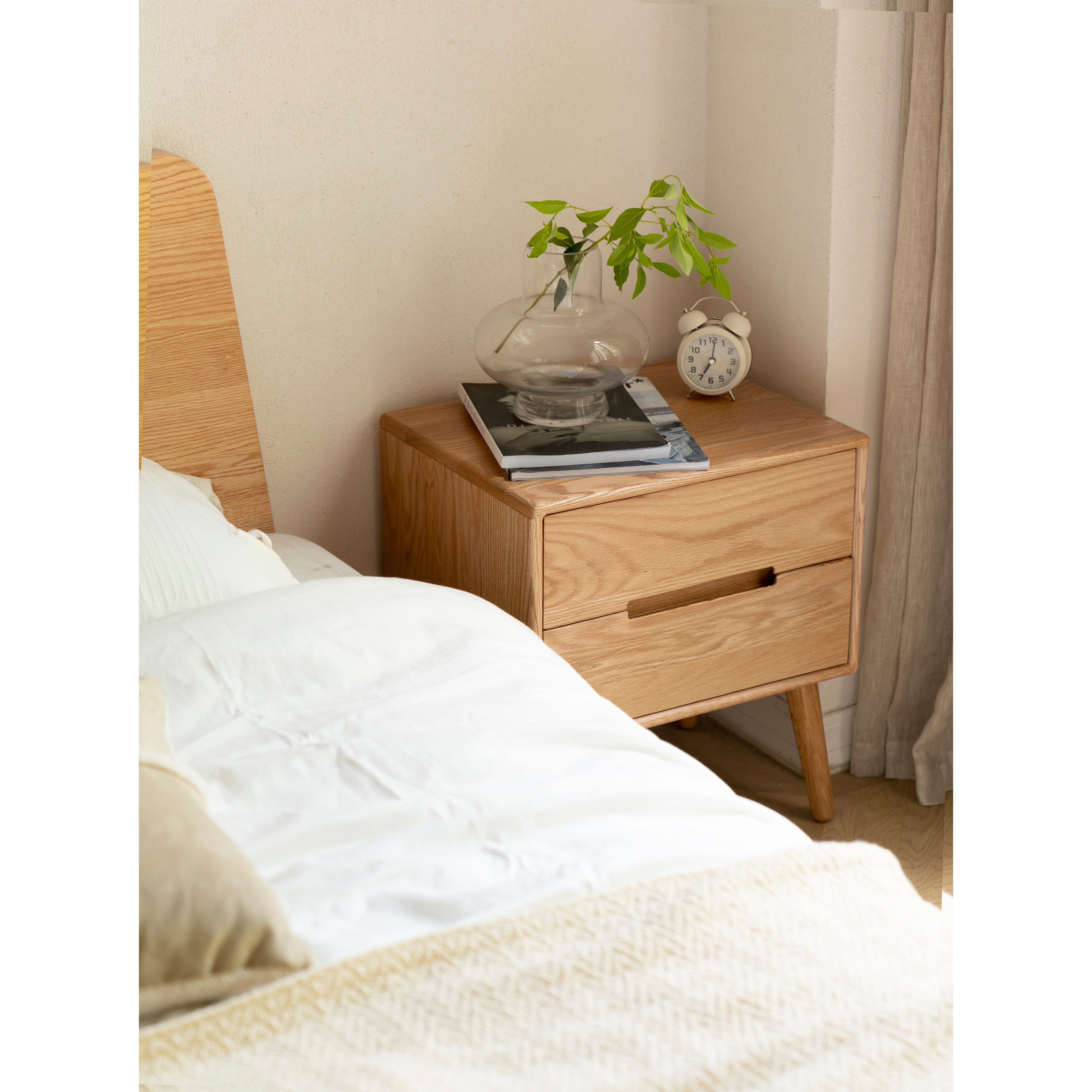 Aiden Bedside Table - Oak, Bedroom Side Tables by HipVan | HipVan
