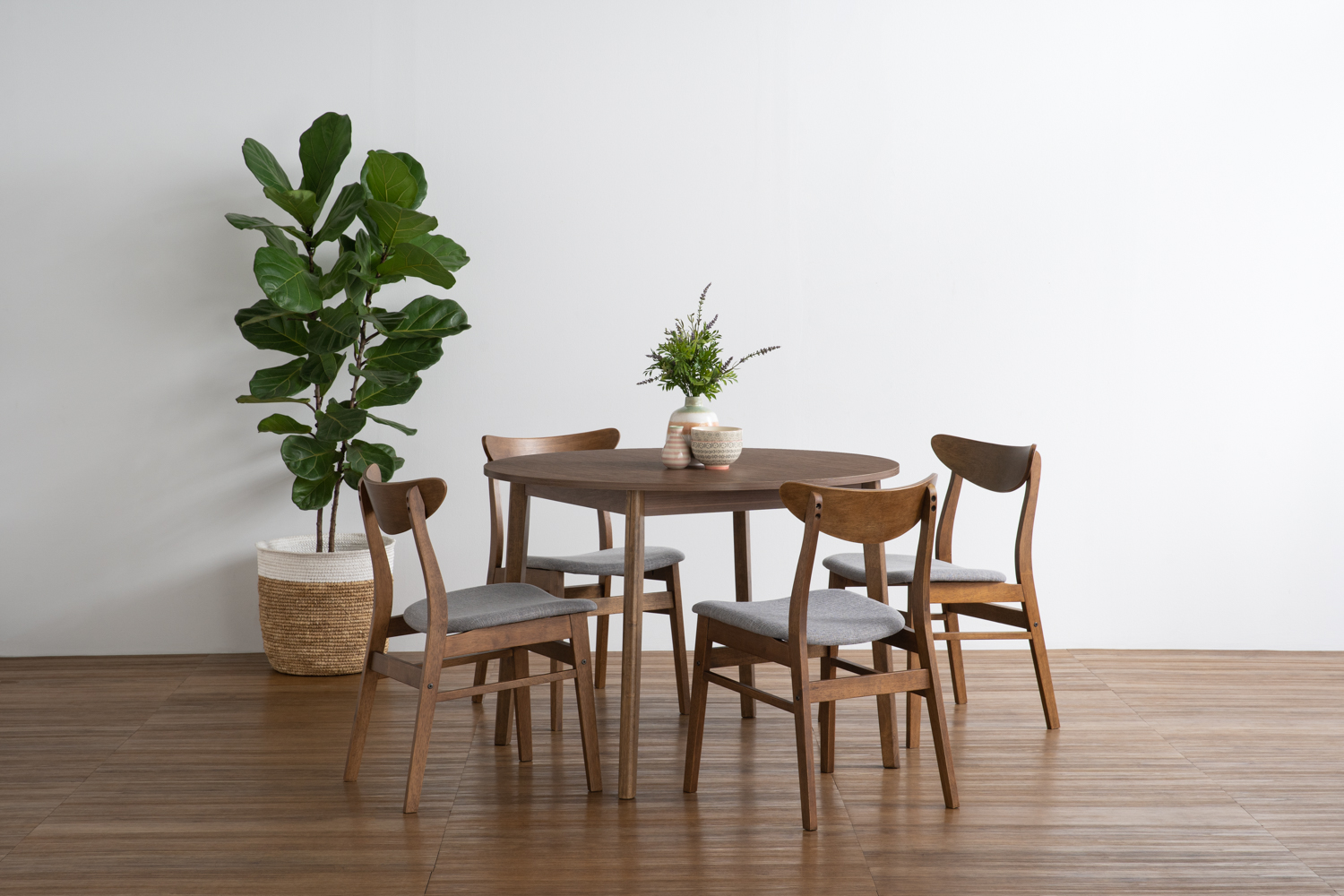 Sergio Round Dining Table 1m - Cocoa, Walnut Dining Tables by HipVan ...