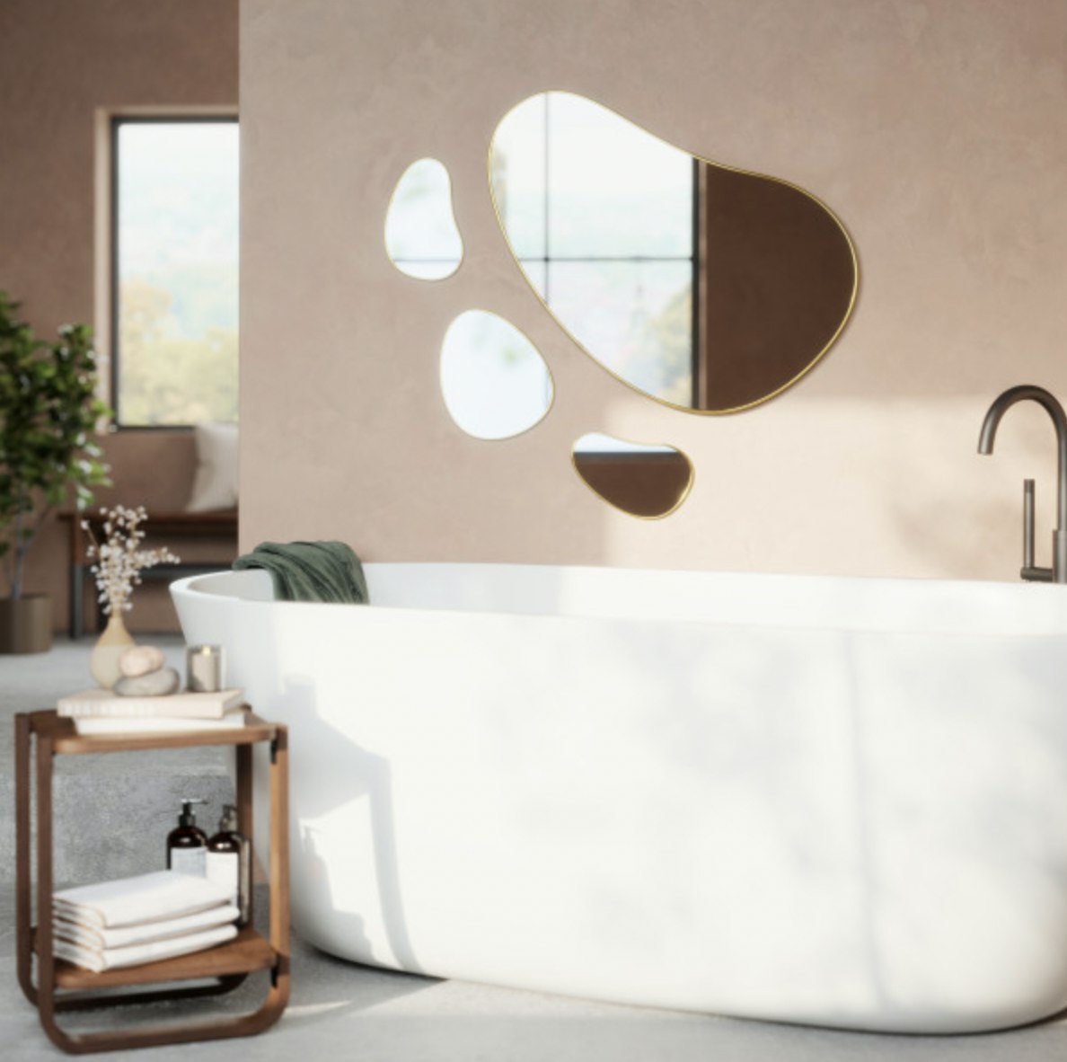 Hubba Pebble Mirror (Set of 3) - Brass, Umbra Home Accents | HipVan