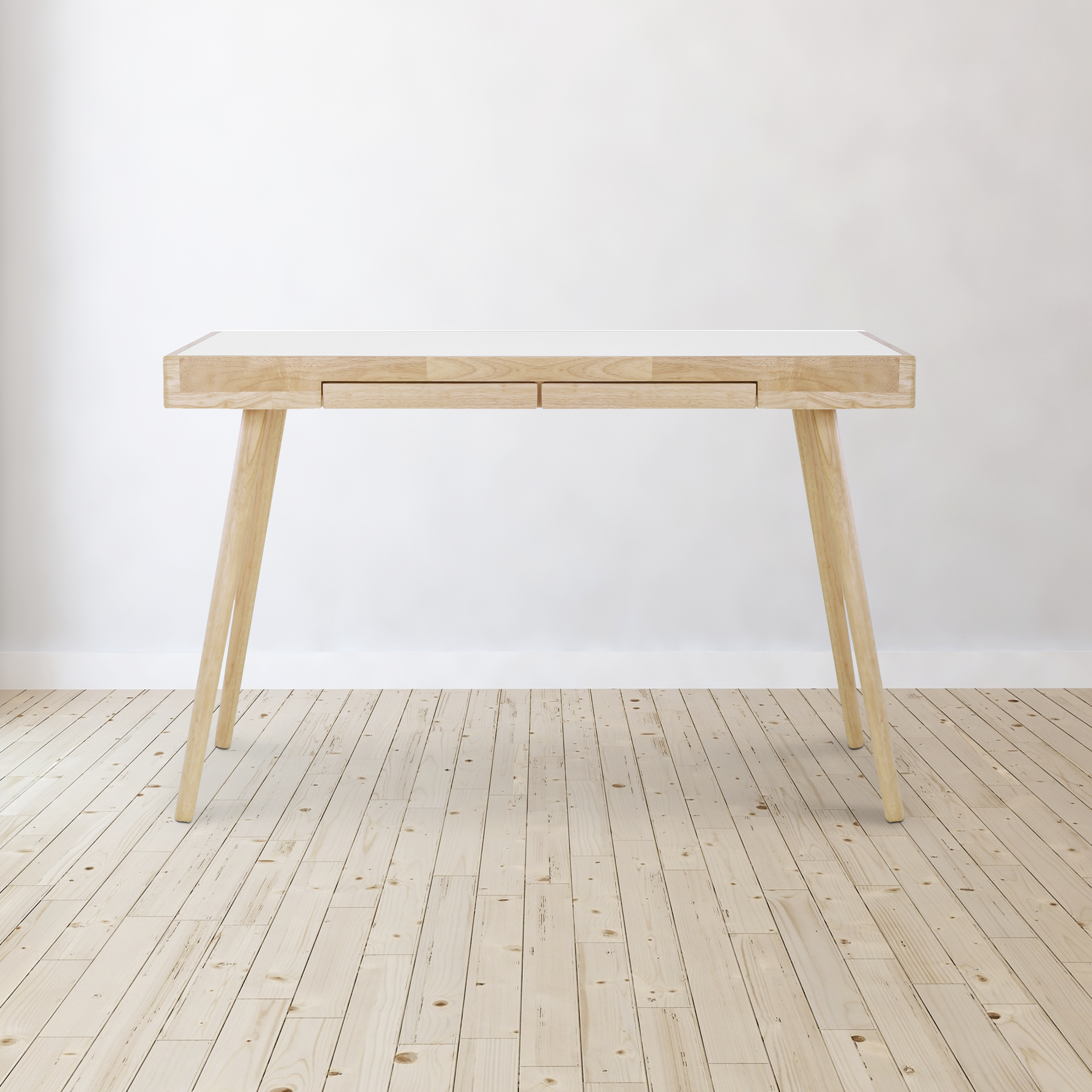 Reth Study Table 1.2m - White, Natural, HV Modern Study Tables & Office ...