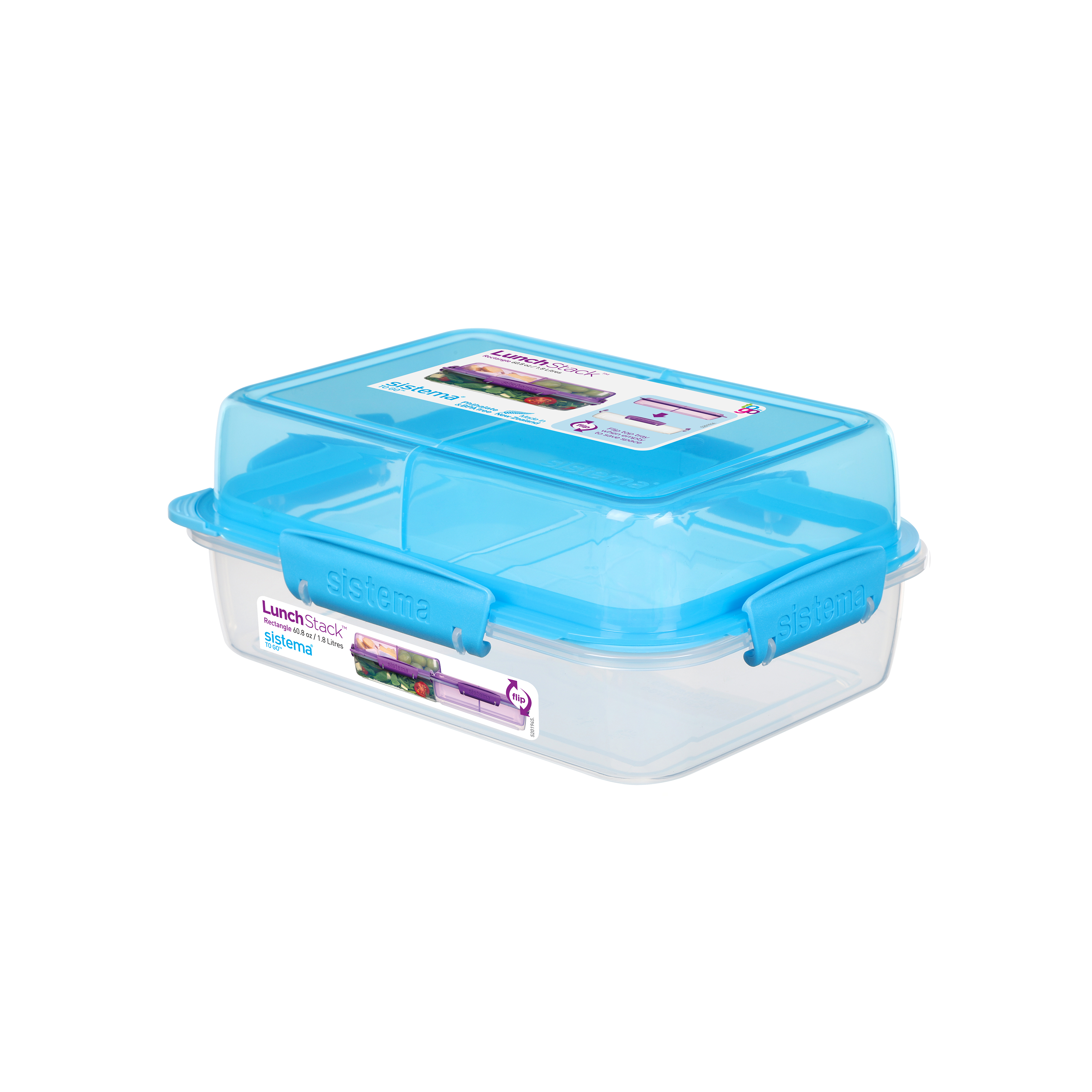 Sistema Lunch Stack To Go Rectangle 1.8L - Purple, Sistema | HipVan