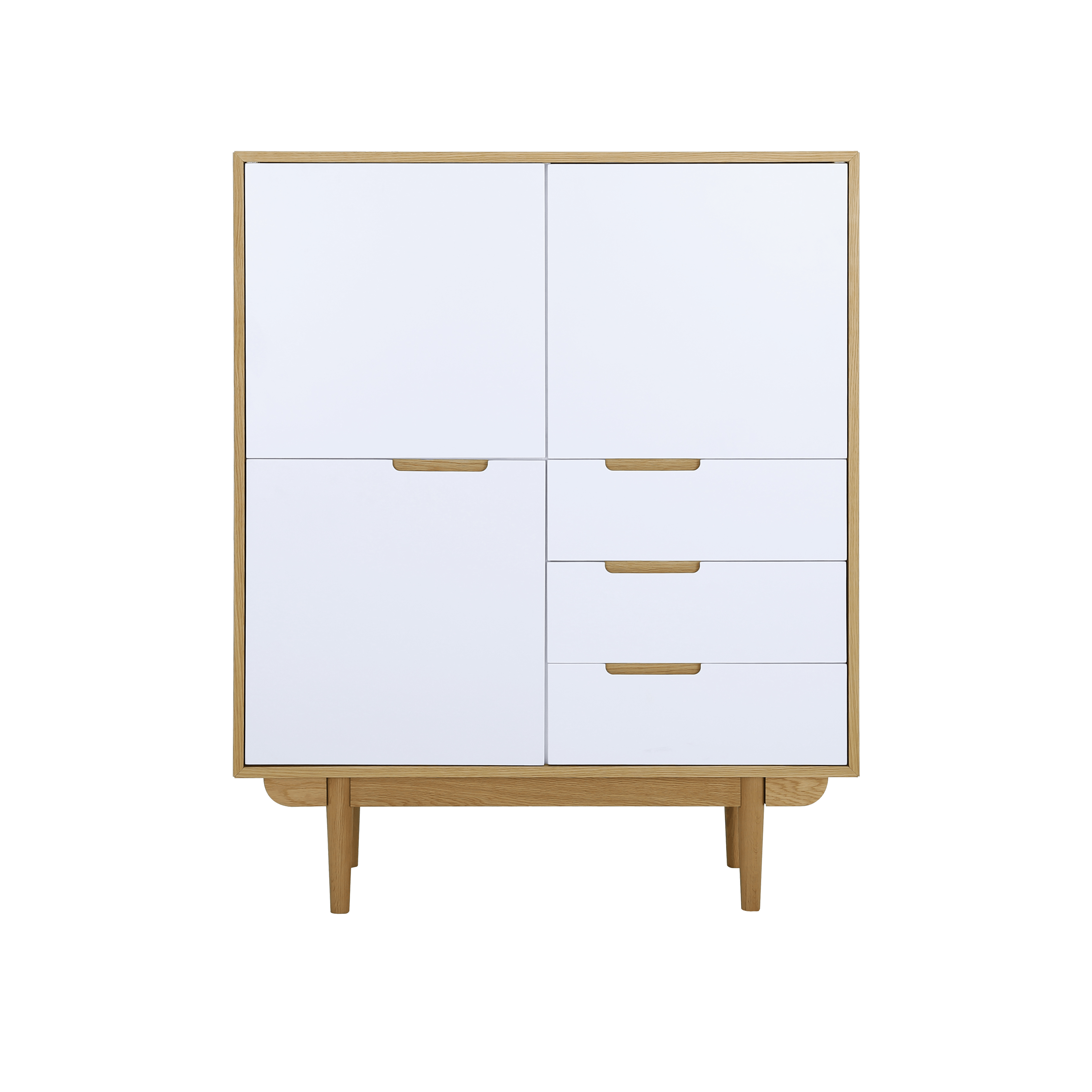 Larisa Tall Sideboard 1.1m - Oak, White, HV Modern Storage & Accent ...
