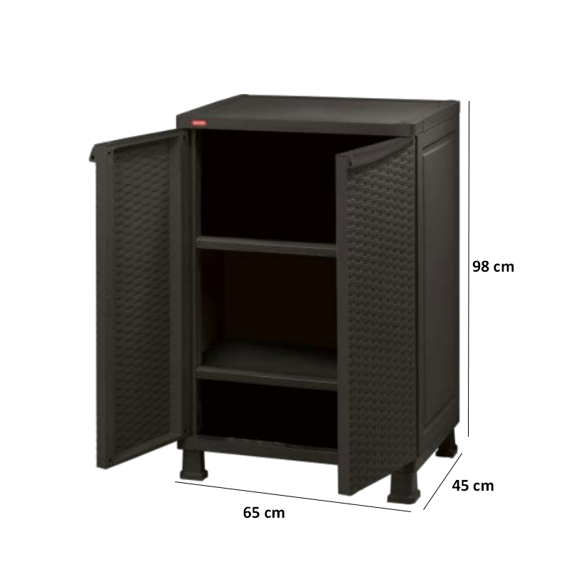 Rattan Wall and Base with Legs - Dark Brown, Keter Outdoor Furniture ...