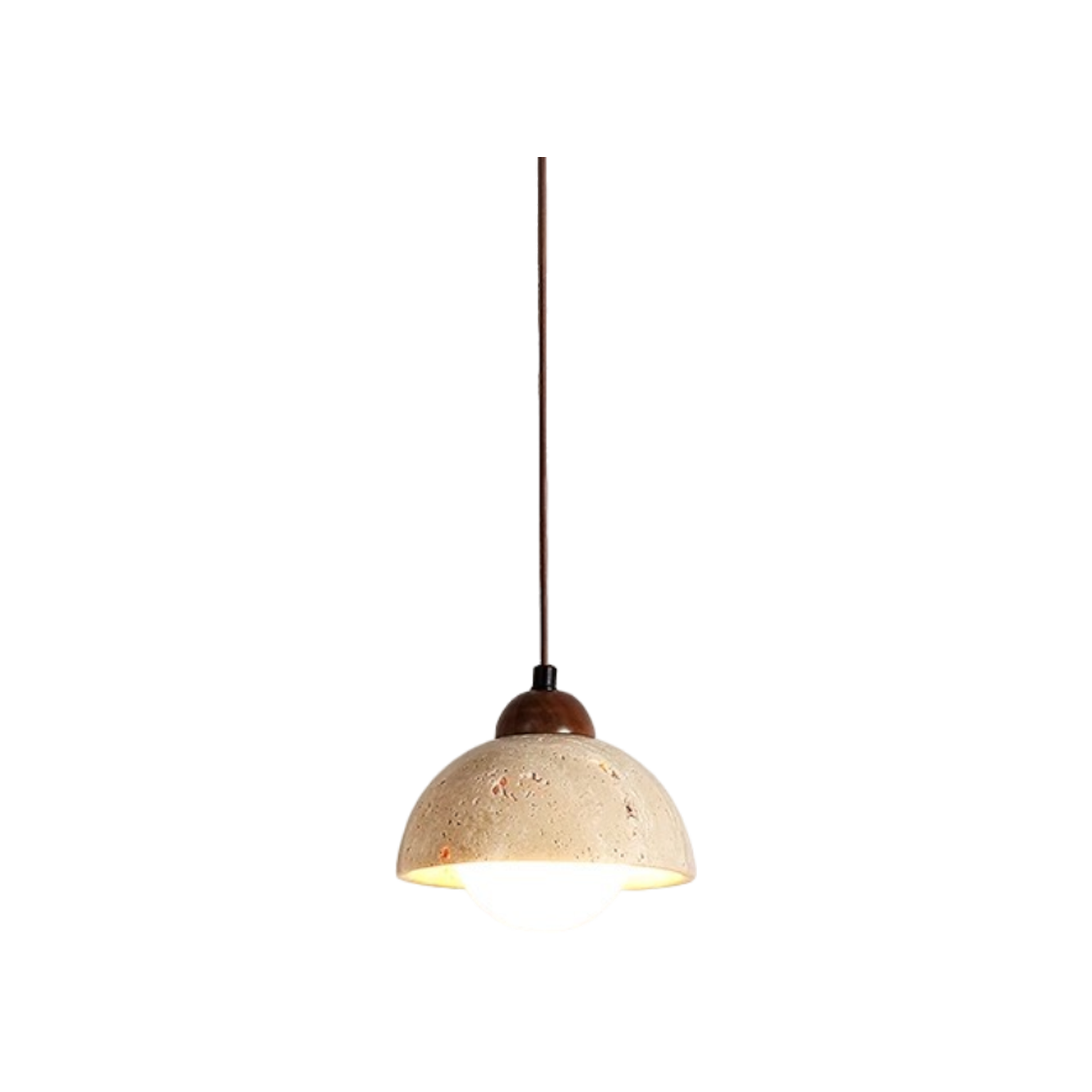 Caleb Travertine Pendant Lamp - Concave Dome, Lights By HipVan | HipVan