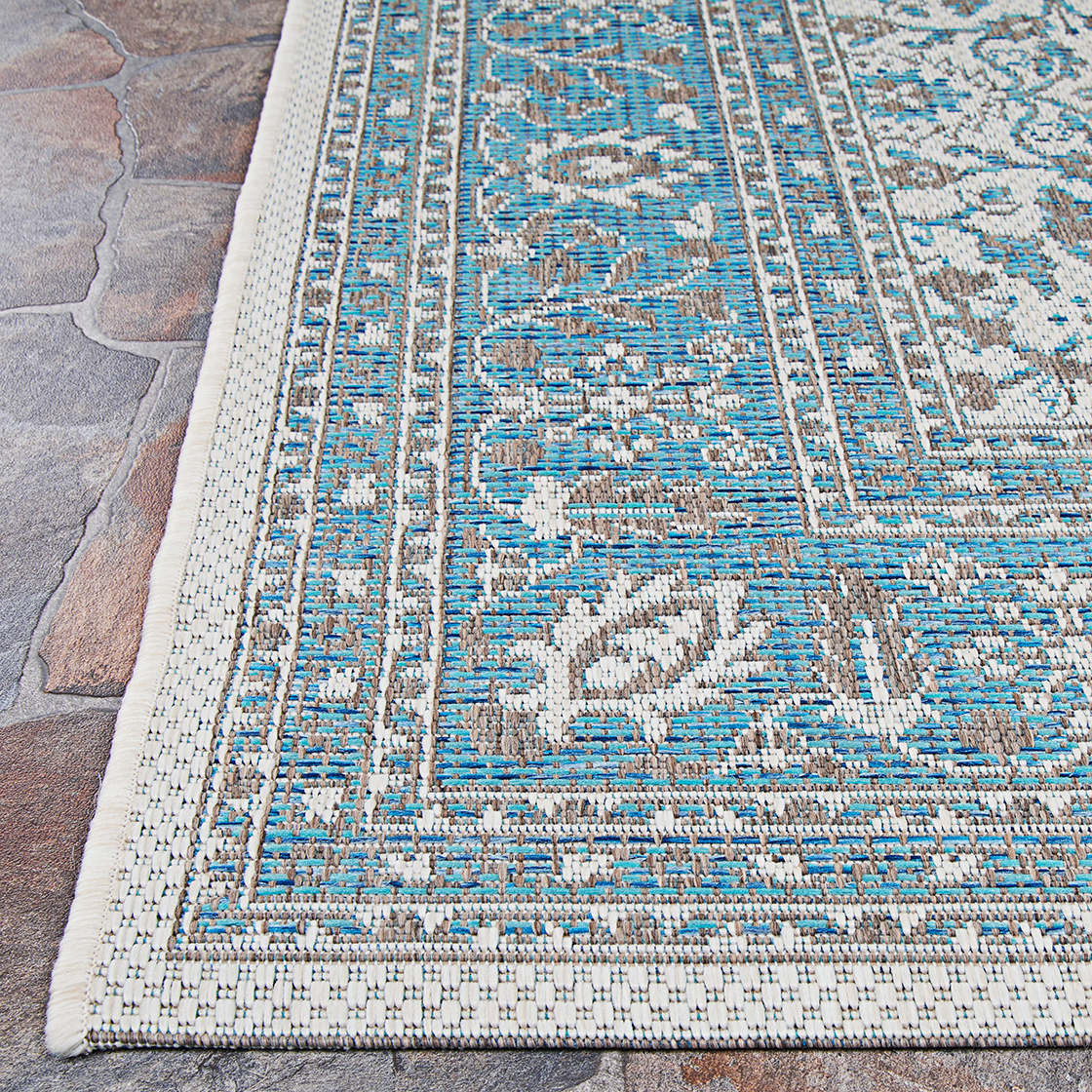 Carmoux Flatwoven Rug - Azure (3 Sizes), Llama Rugs by HipVan | HipVan