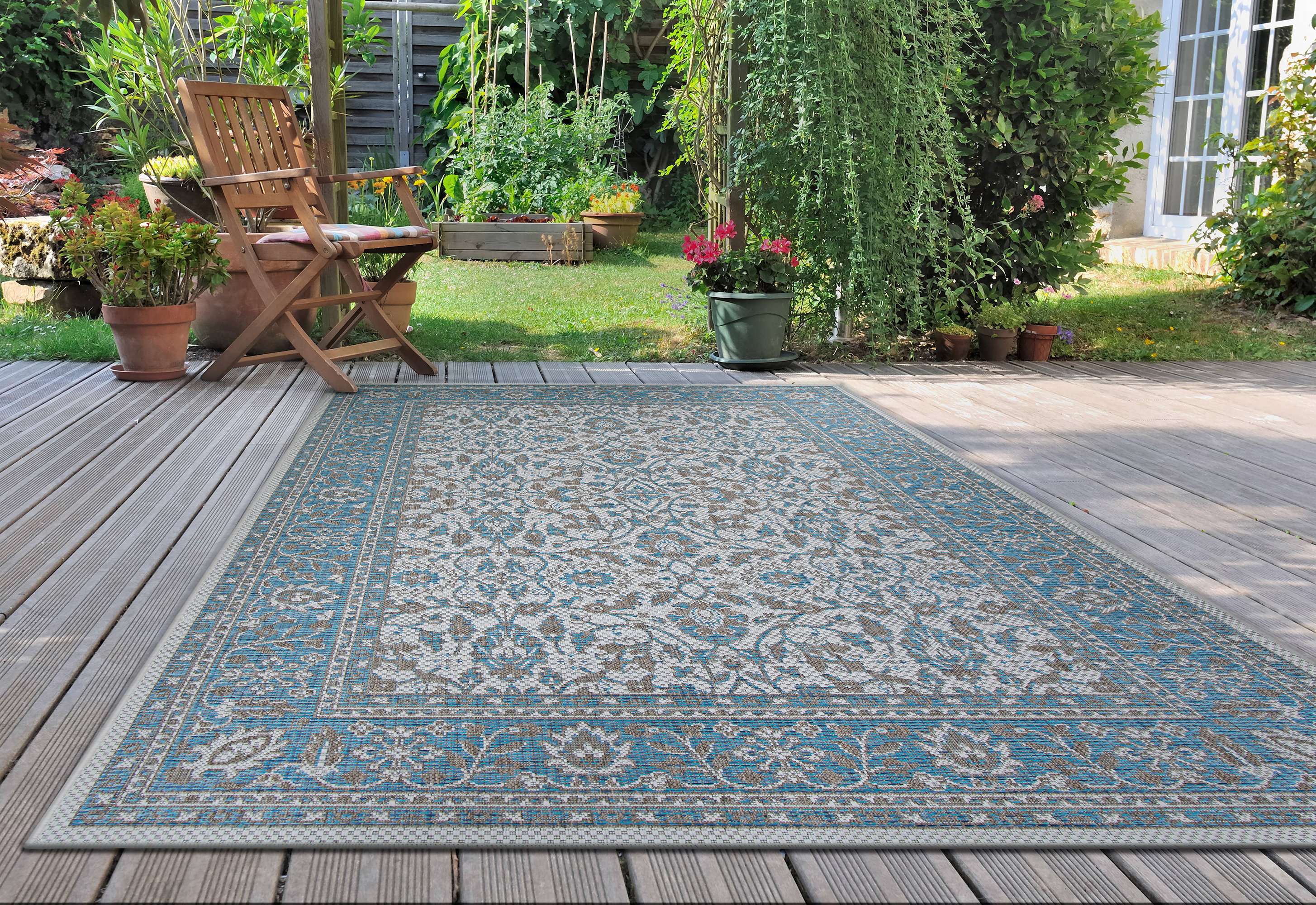 Carmoux Flatwoven Rug - Azure (3 Sizes), Llama Rugs by HipVan | HipVan