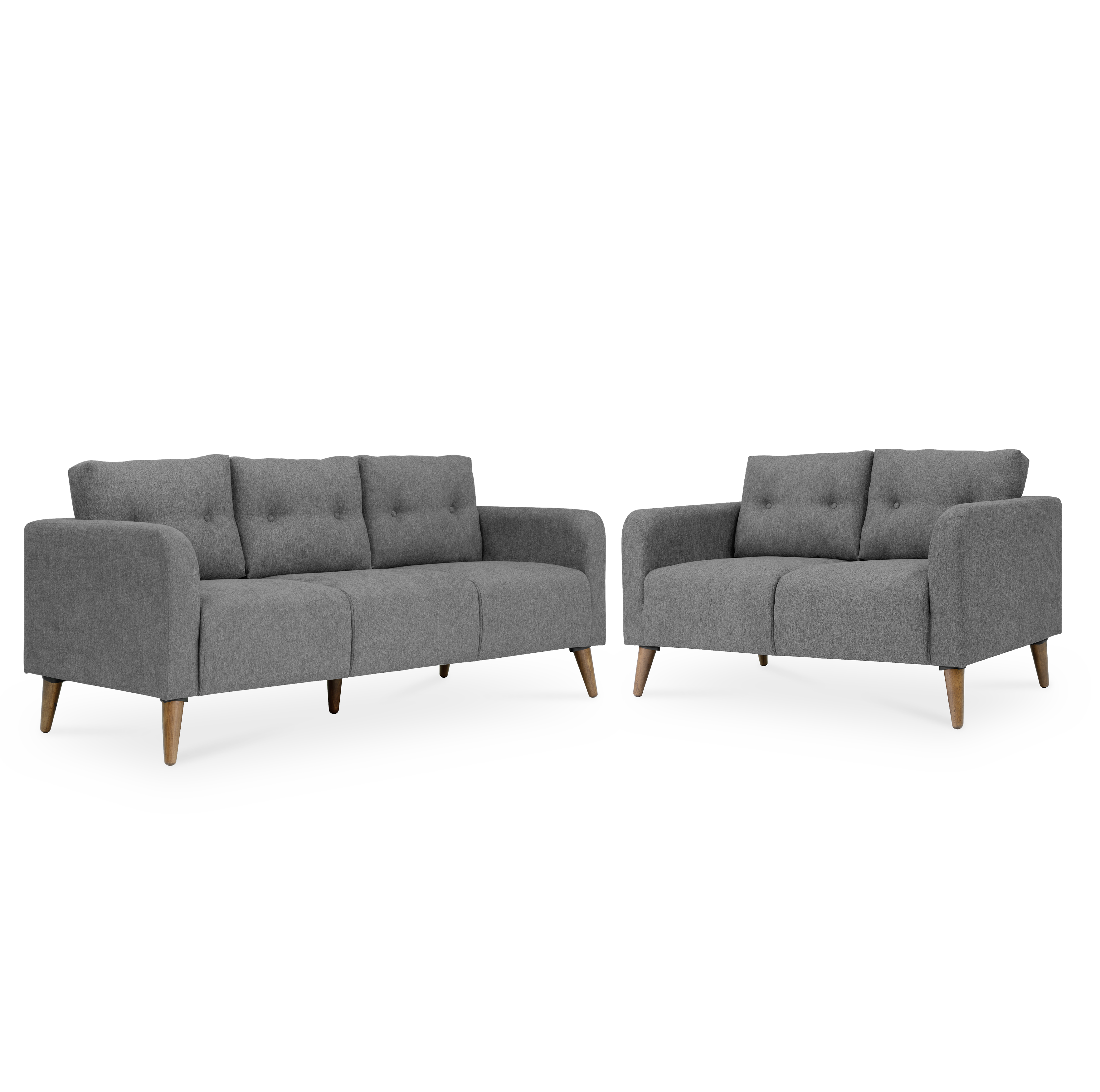Bennett 3 Seater Sofa with Bennett 2 Seater Sofa - Gray Owl, Sofa Sets ...