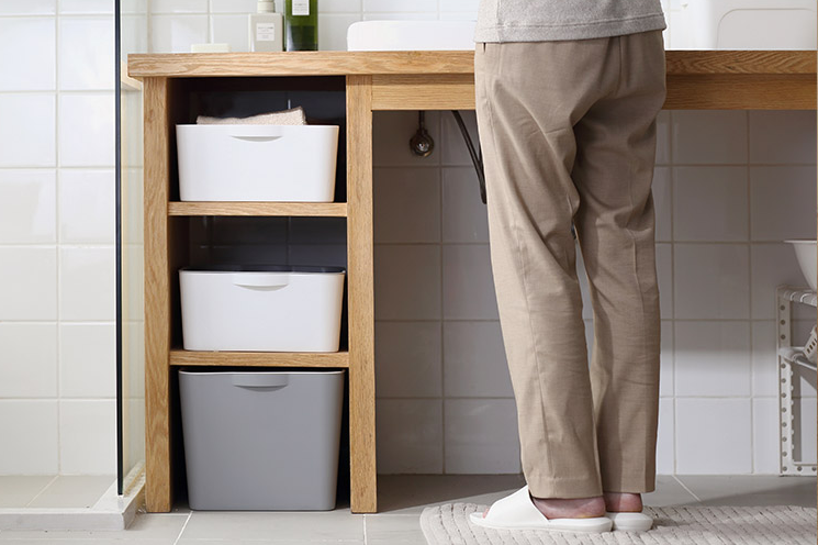 Clayton 28L Grey Storage Box with White Lid, Storage Essentials by ...