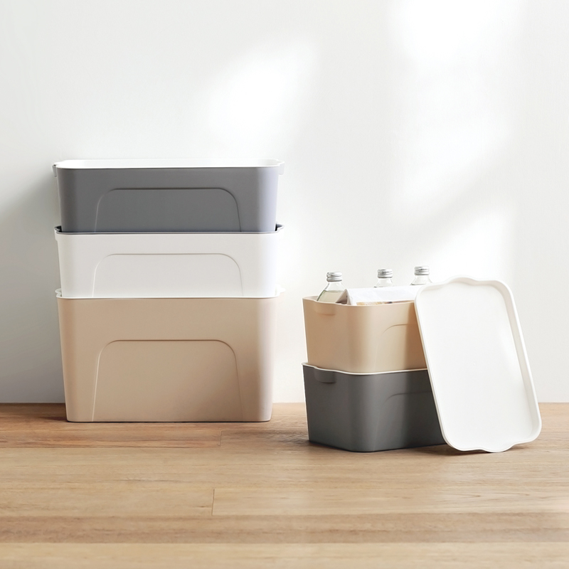 Clayton 28L Grey Storage Box with White Lid, Storage Essentials by ...