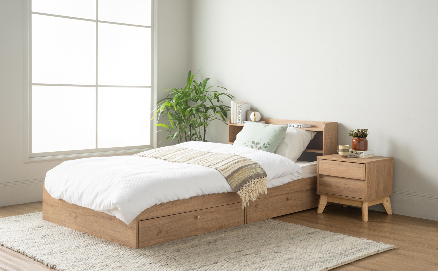 Buy Super Single Bed Frame in Singapore: Super Single Storage Bed