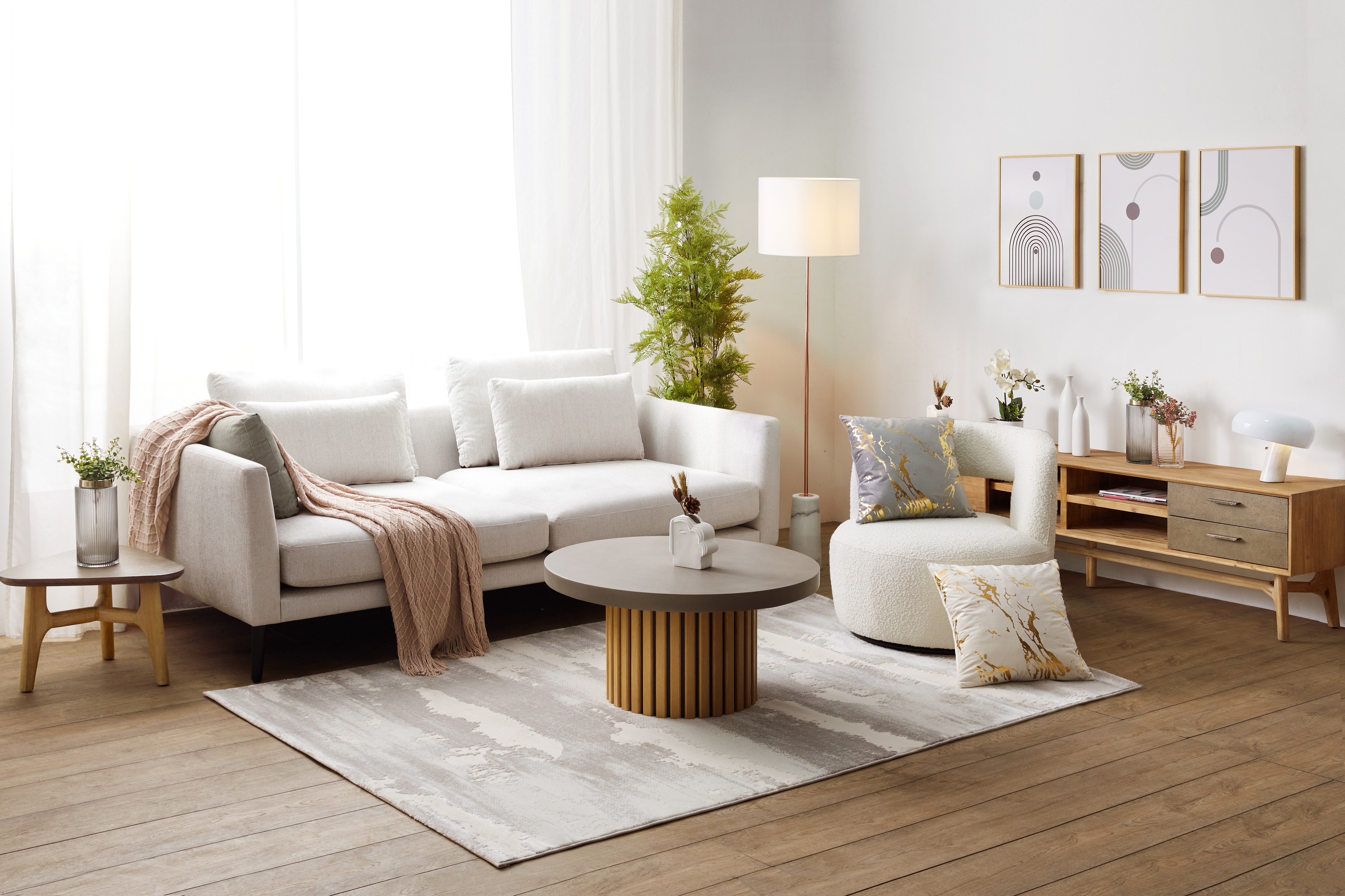 Ellie Round Concrete Coffee Table, Ellie by HipVan | HipVan