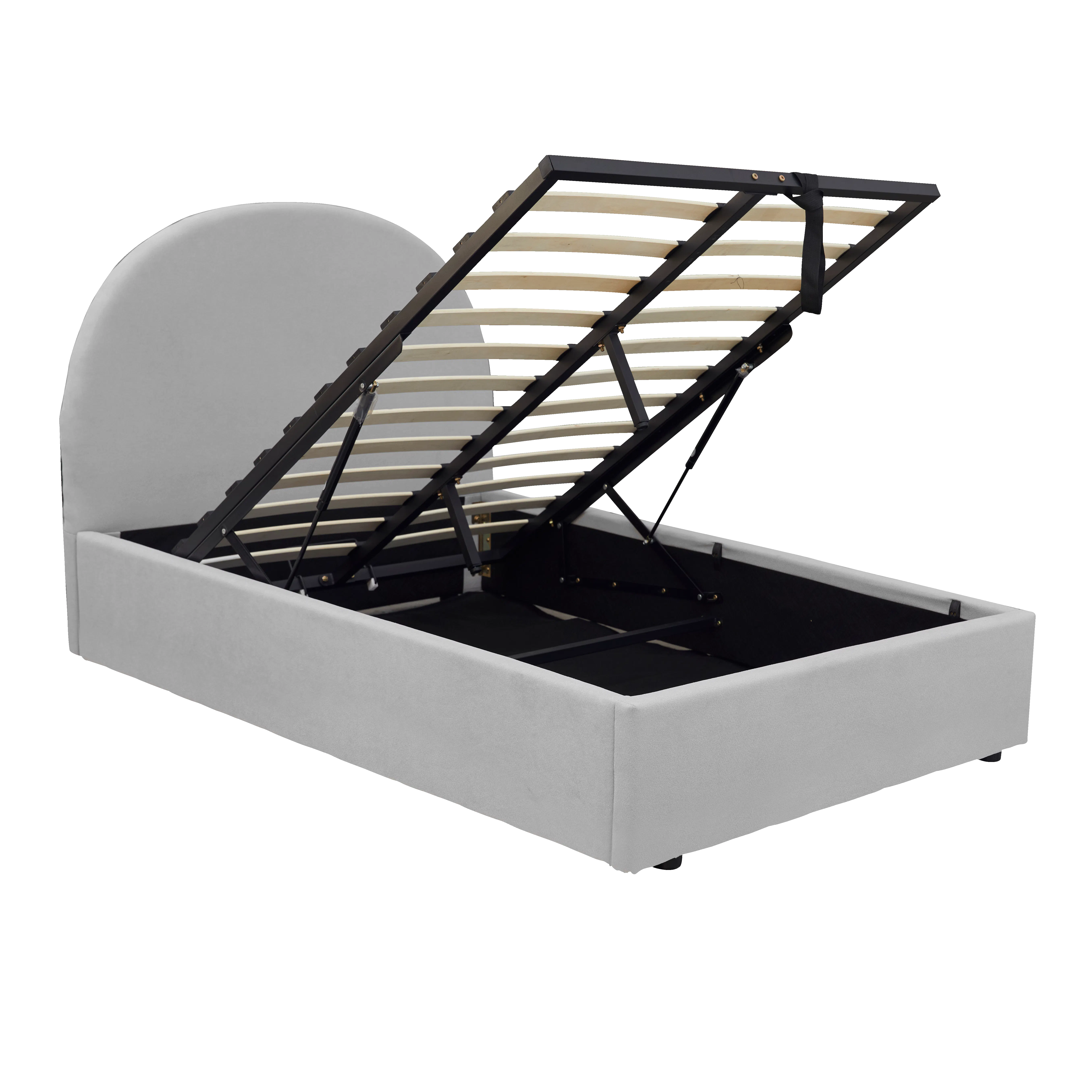 Aspen Super Single Storage Bed - Ice Grey, HV Modern Beds & Bedroom ...
