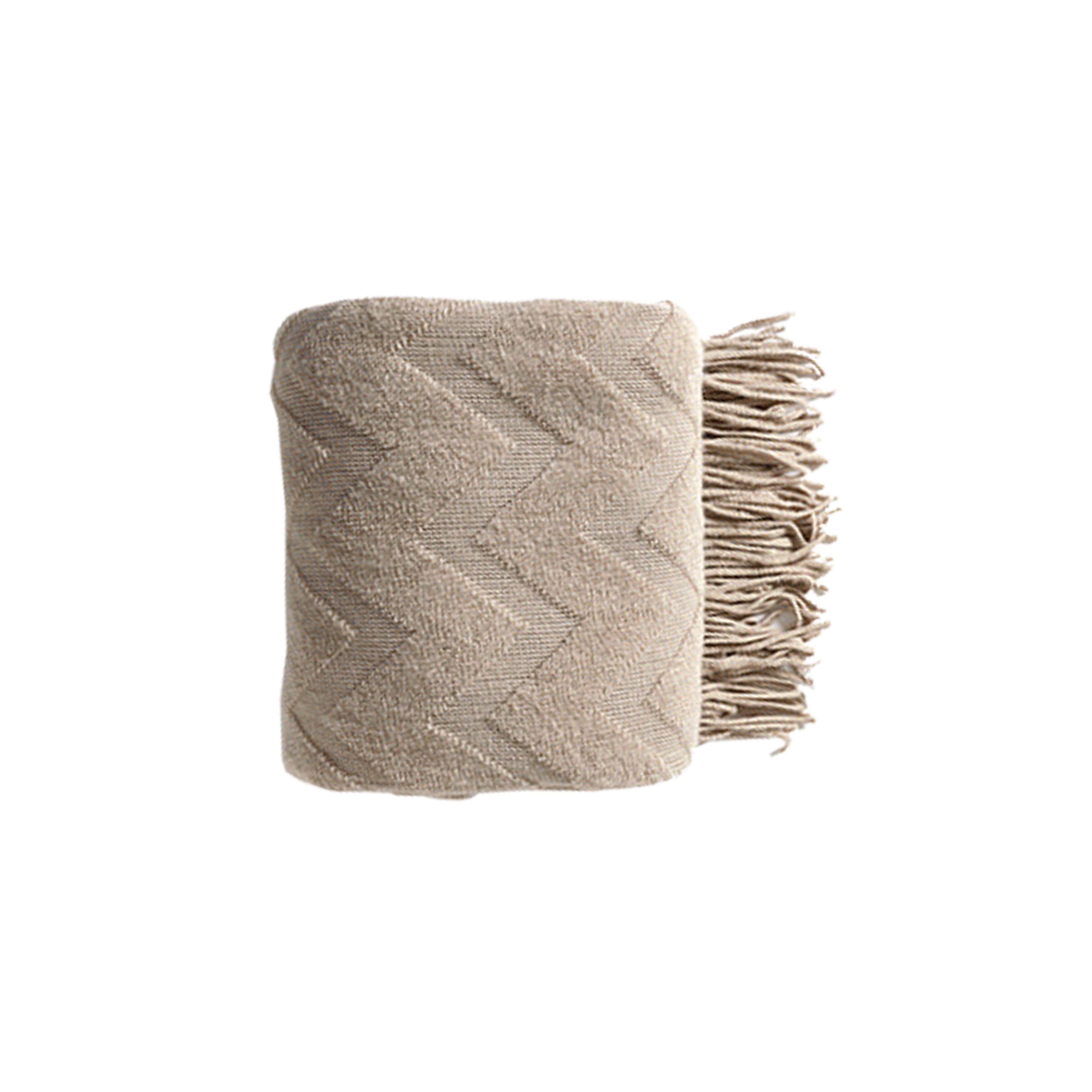 Hikari Chevron Knitted Throw - Taupe, Throws & Blankets by HipVan | HipVan