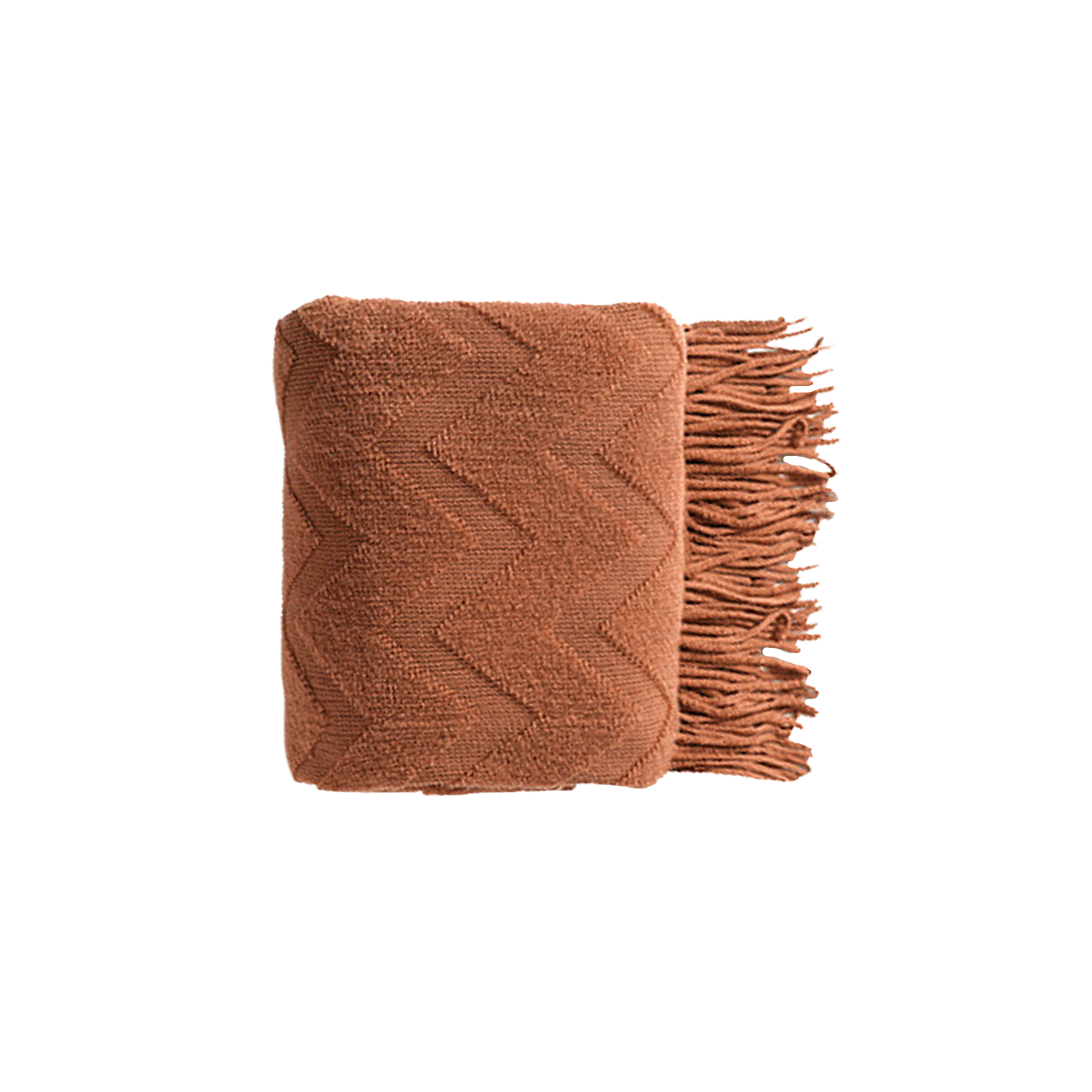 Hikari Chevron Knitted Throw - Caramel, Throws & Blankets by HipVan ...