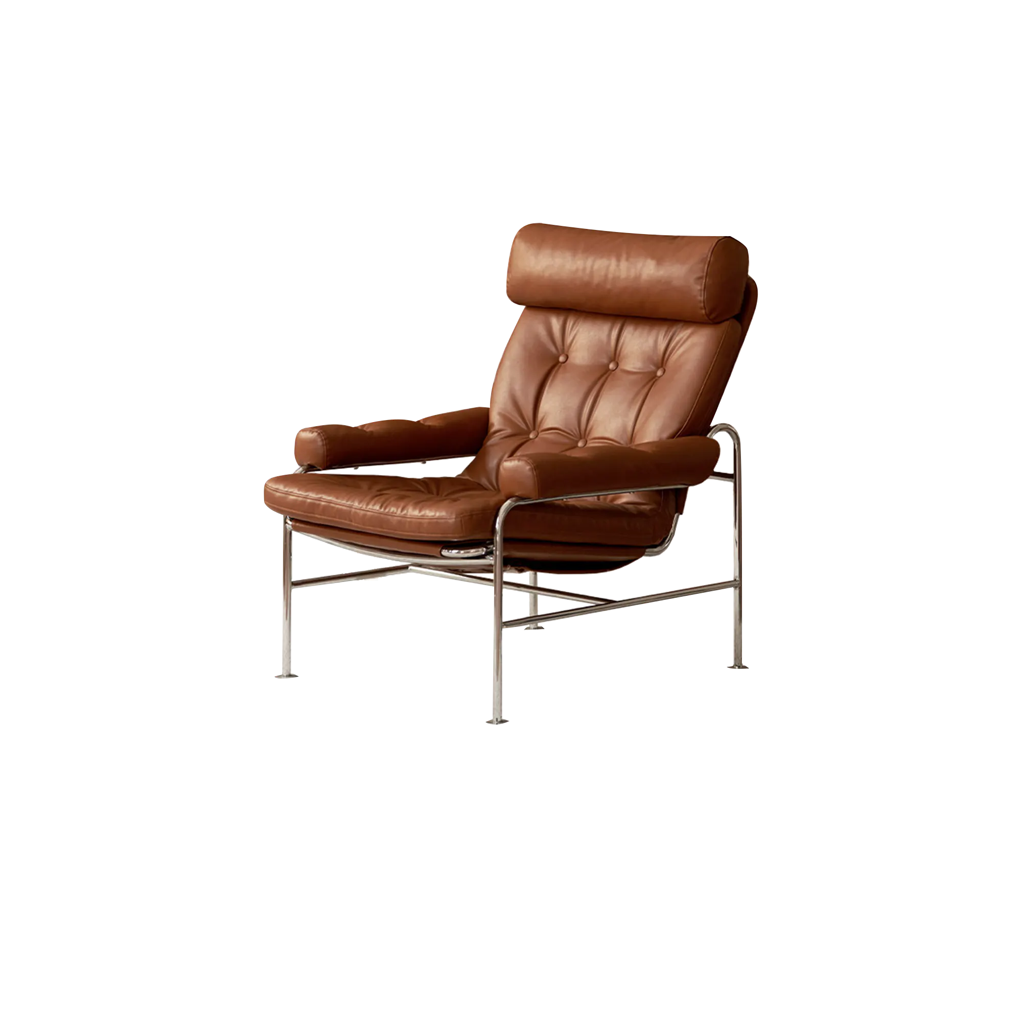 Boni Lounge Chair - Brown (Faux Leather), Lounge Chair by HipVan | HipVan