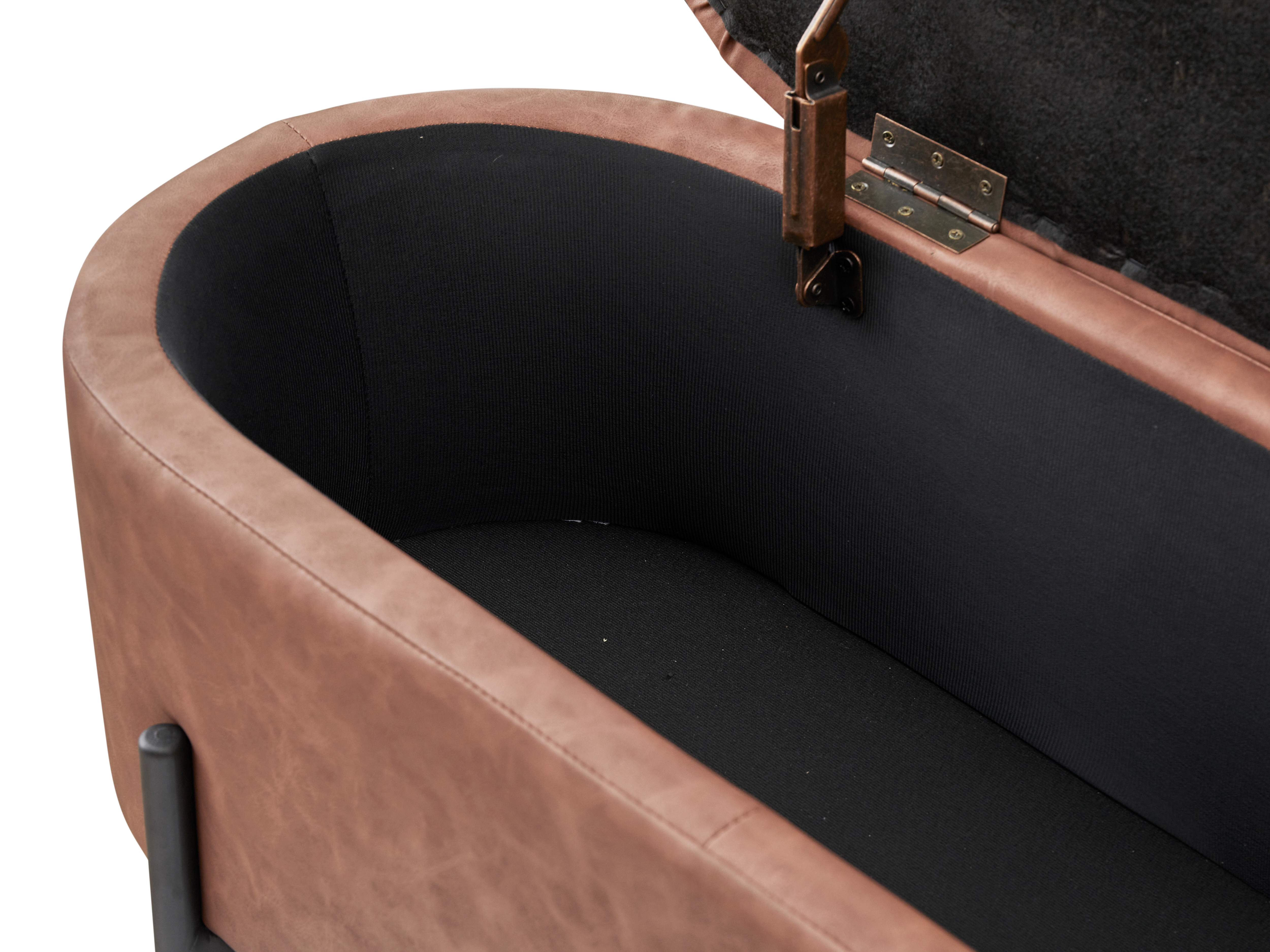 Hilary Storage Bench 0.9m - Saddle Brown (Faux Leather), Hilary by ...