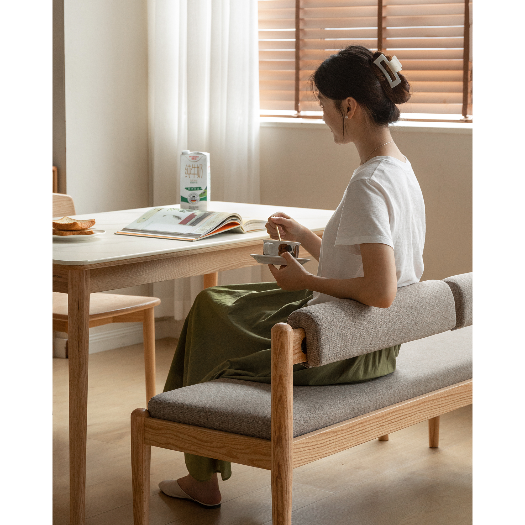 Niel Bench 1.45m - Oak, Chestnut, Niel by HipVan | View at HipVan ...