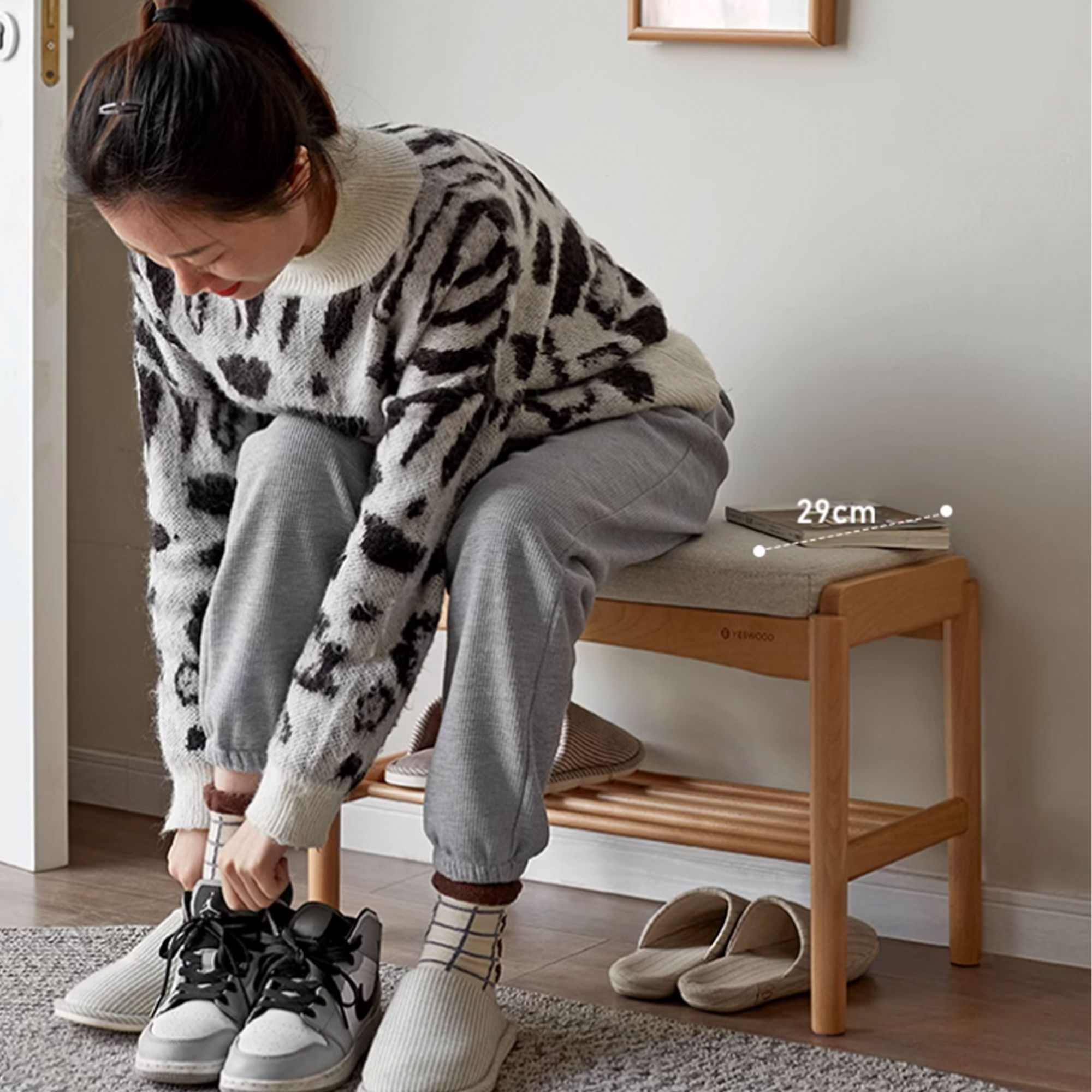 Kaye Shoe Bench 0.6m - Off White (Fabric), Small Sofas by HipVan | HipVan