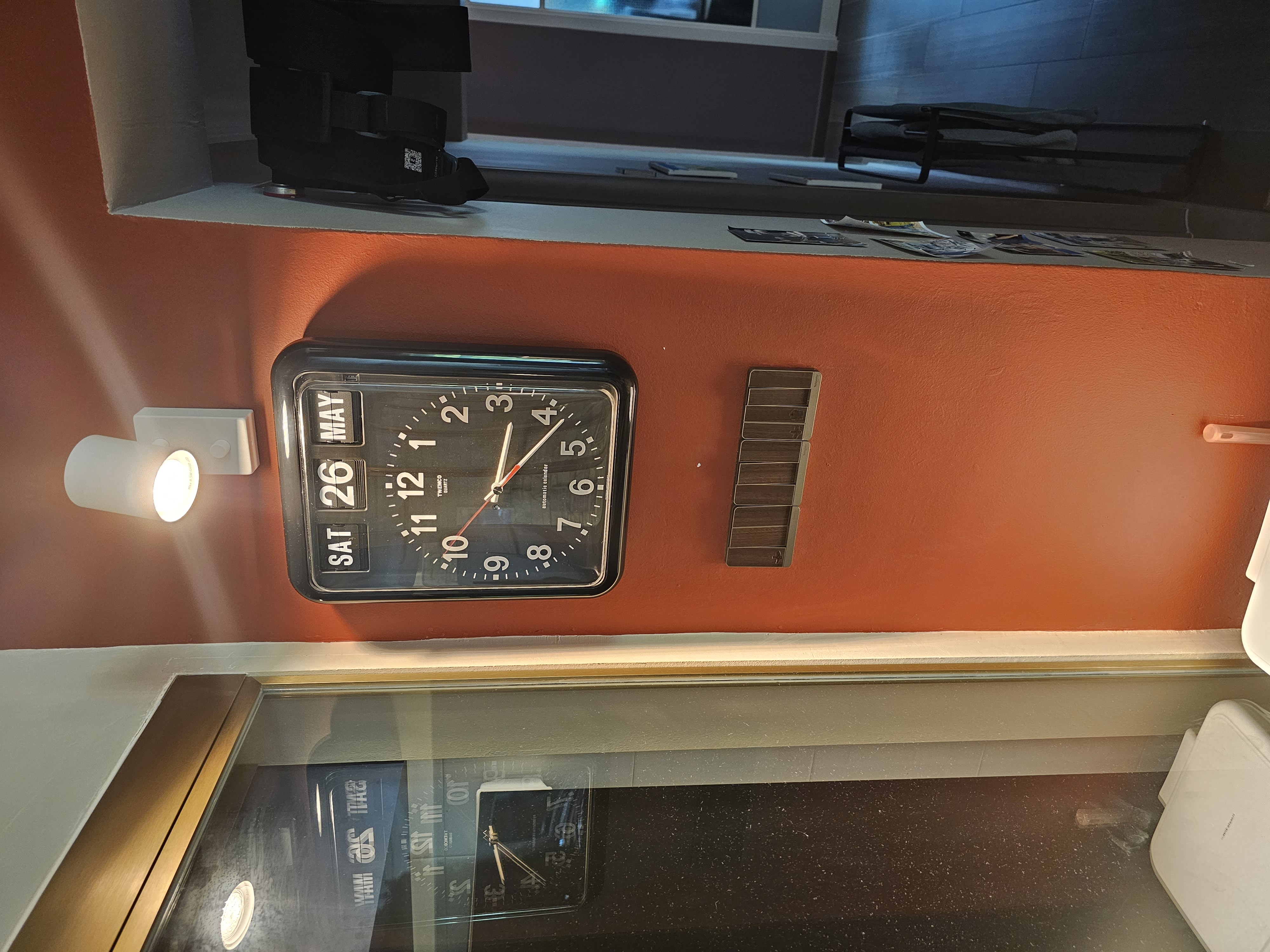 TWEMCO Analog Calendar Flip Wall Clock - Black, TWEMCO Retro Clocks ...